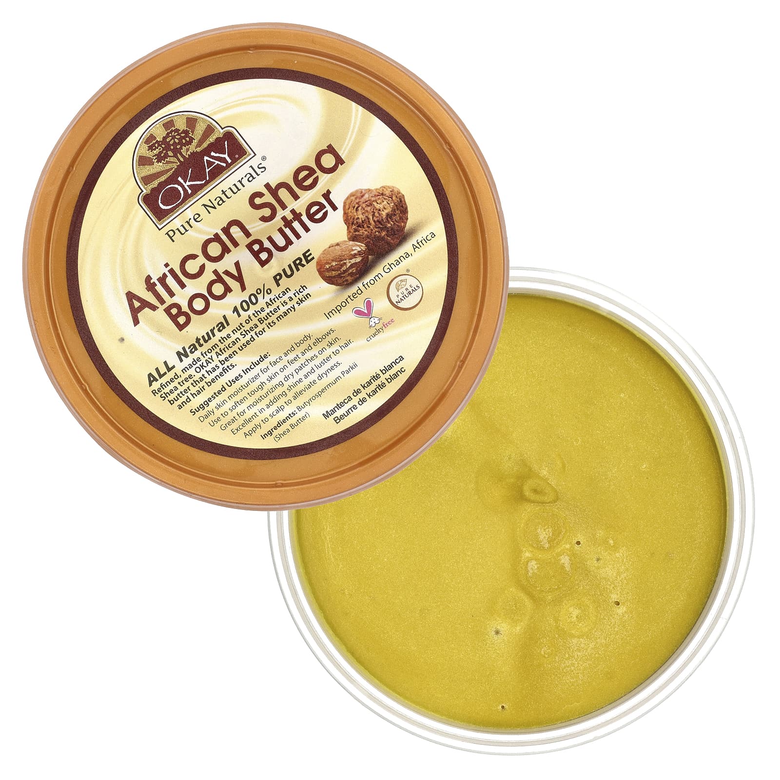 Okay Pure Naturals, African Shea Body Butter, Yellow Smooth, 13 oz (368 g)