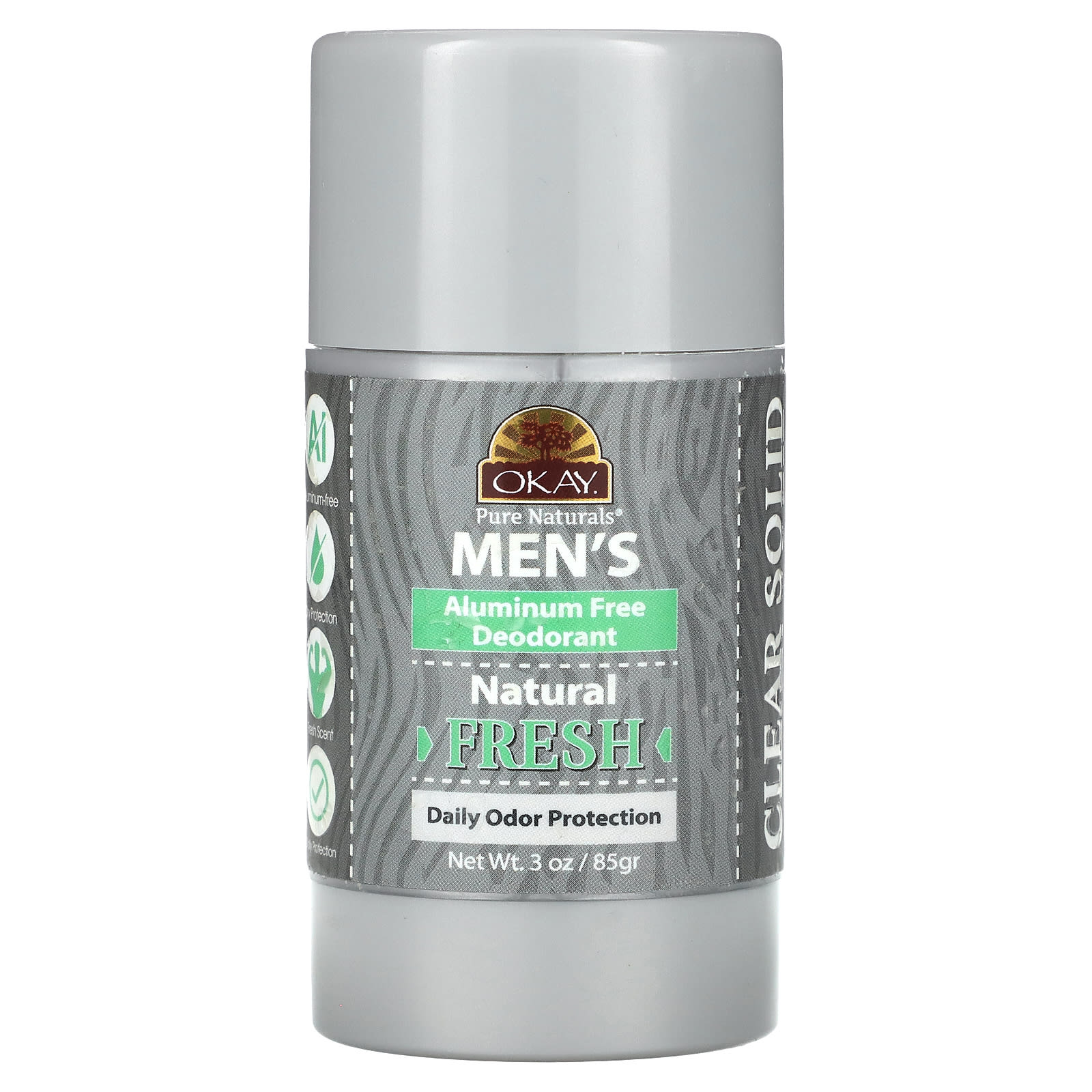 Okay Pure Naturals, Men's, Aluminum Free Deodorant, Fresh, 3 oz (85 g)