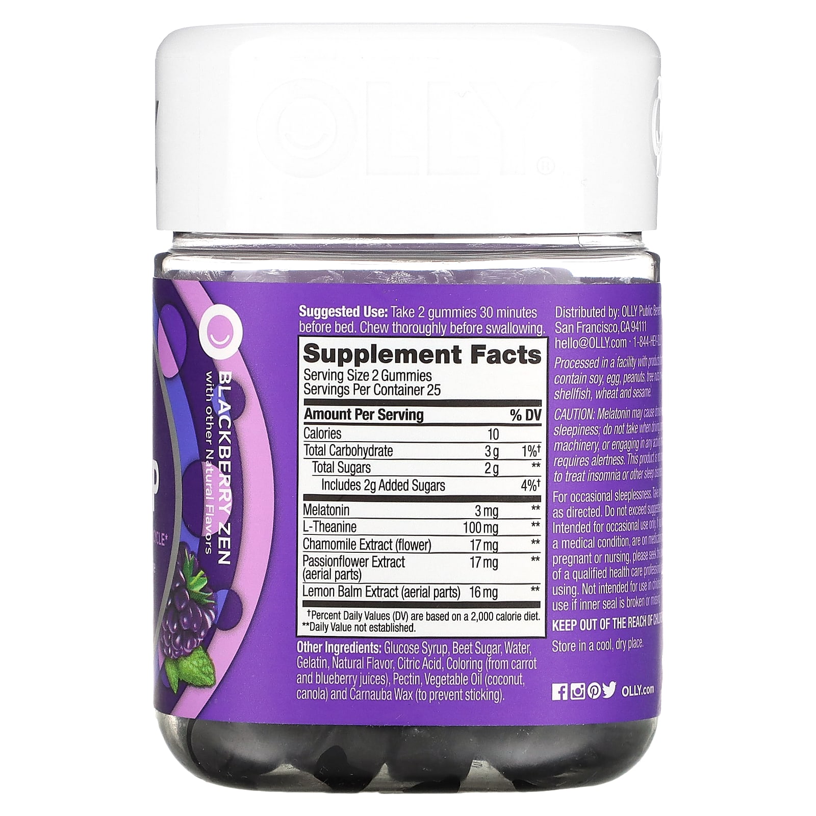 OLLY, Sleep, Blackberry Zen, 50 Gummies