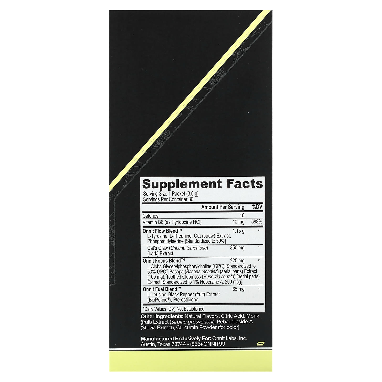 Onnit, Alpha Brain Instant, Memory & Focus, Meyer Lemon, 30 Packets, 0. ...