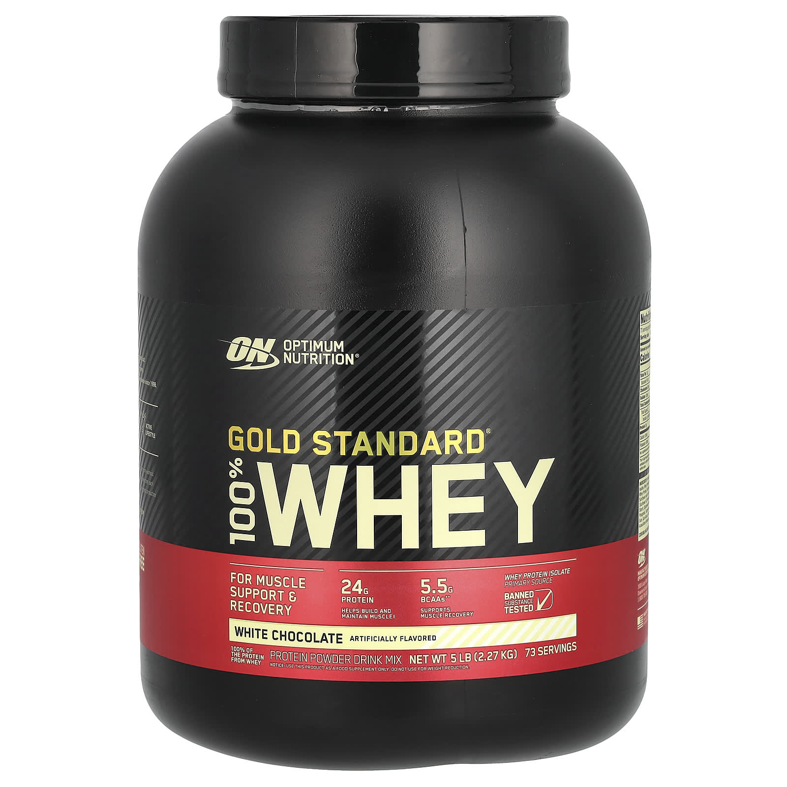 Optimum Nutrition, Gold Standard, 100% Whey, White Chocolate, 5 lb (2. ...