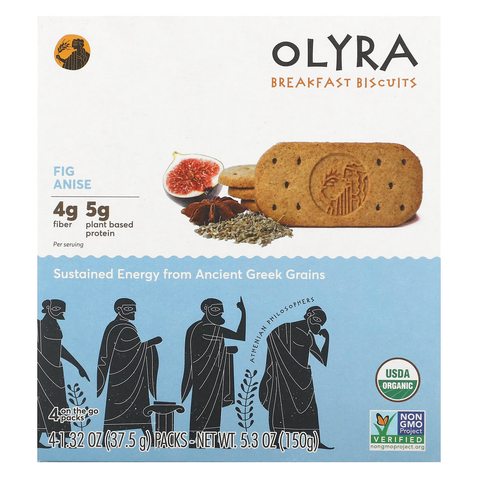 Olyra, Organic Breakfast Biscuits, Fig Anise, 4 Packs, 1.32 oz (37.5 g ...