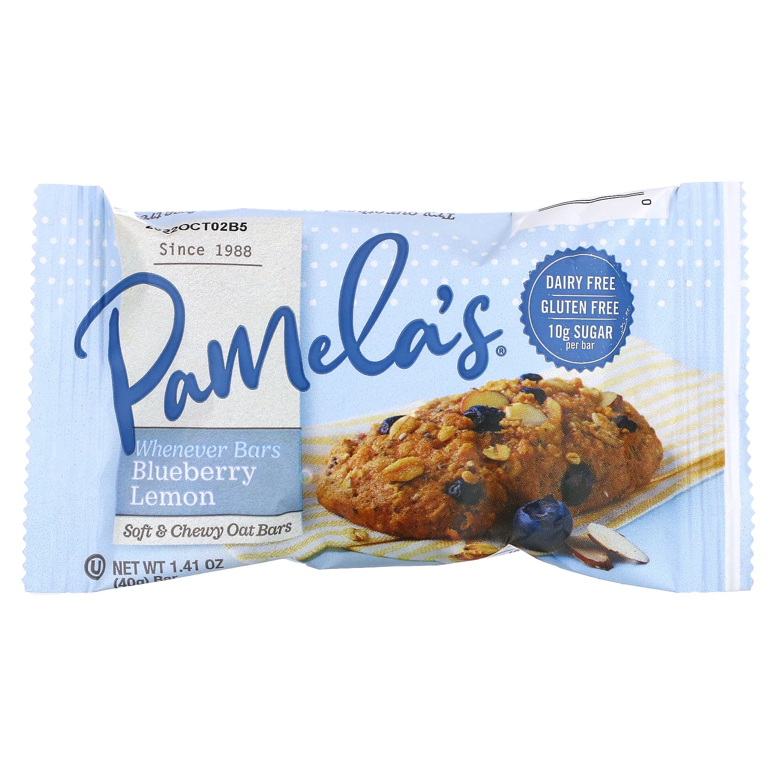 Pamela's Products, Whenever Oat Bars, Blueberry Lemon, 5 Bars, 1.41 oz ...