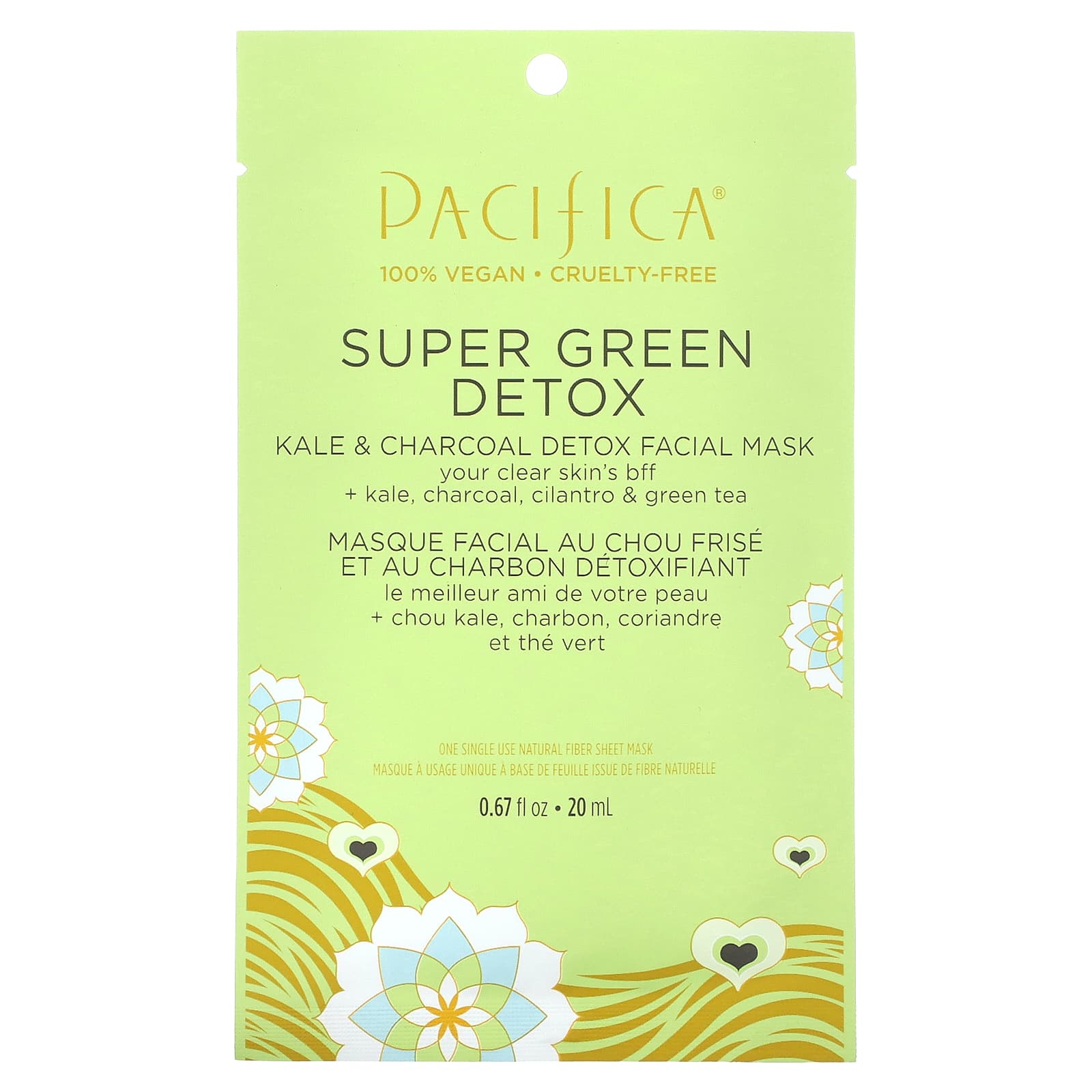 Pacifica, Super Green Detox, Beauty Facial Mask, Kale & Charcoal, 1 ...