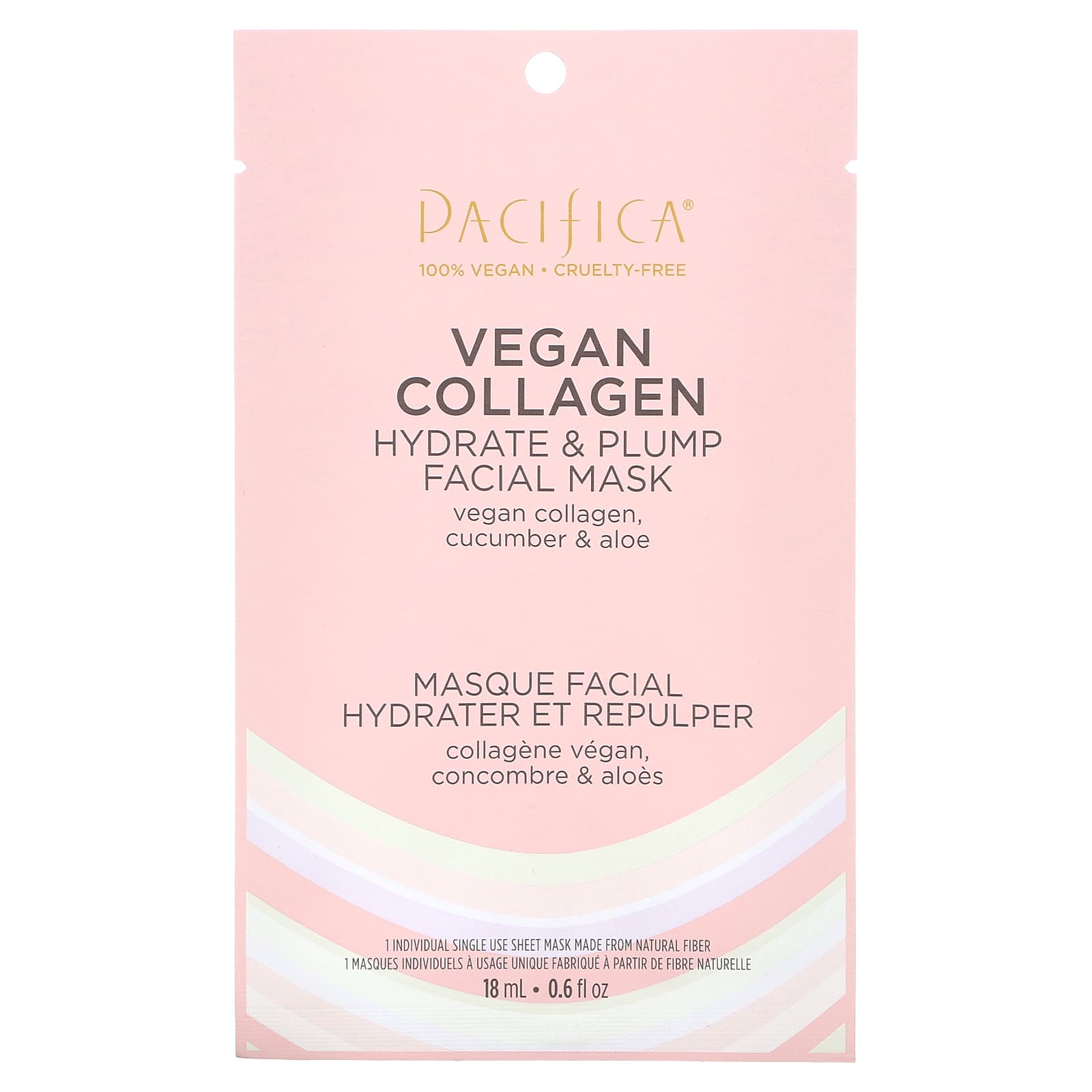 Pacifica, Hydrate & Plump Beauty Facial Mask, Vegan Collagen, 1 Sheet ...