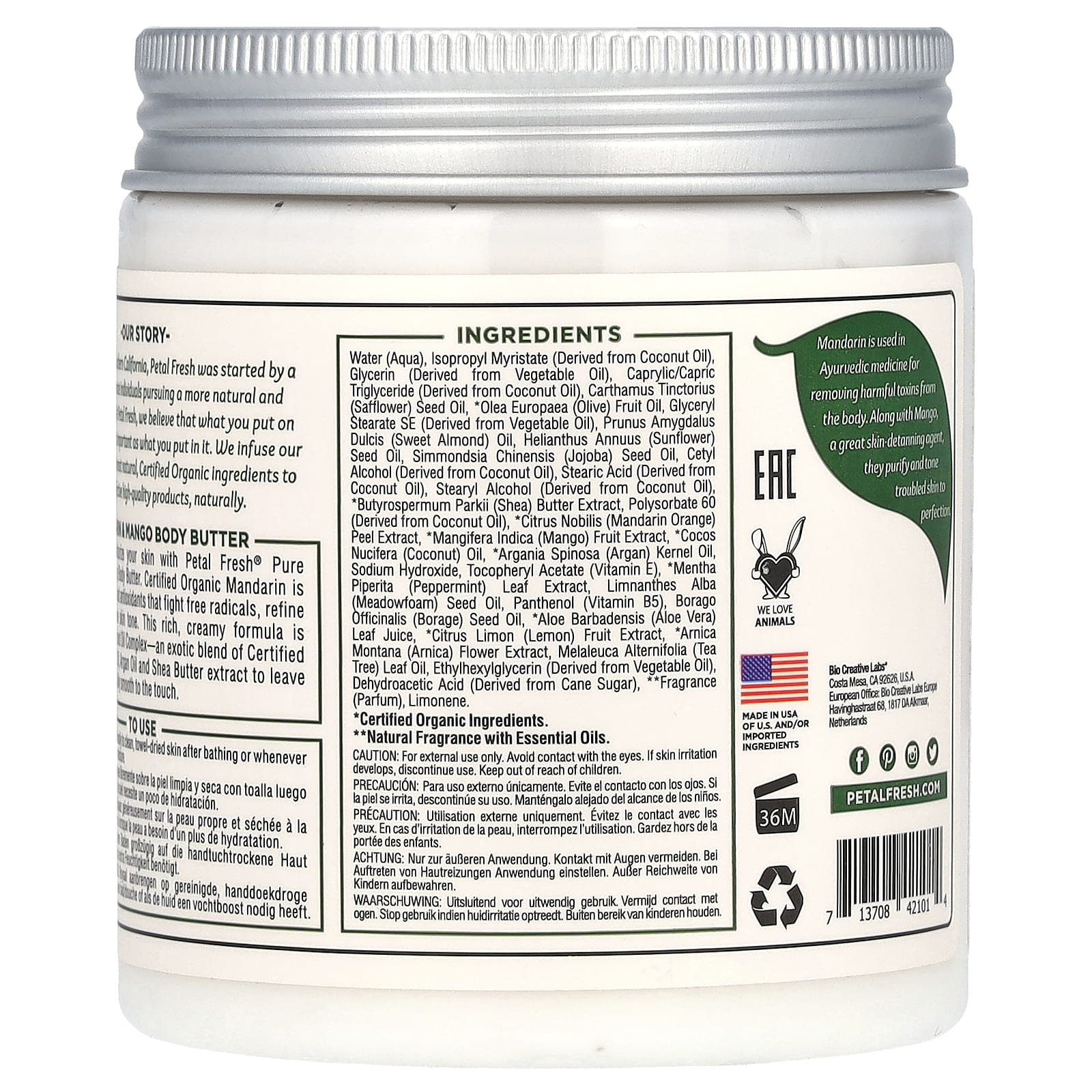 Petal Fresh, Clarifying Body Butter, Mandarin & Mango, 8 oz (237 ml)