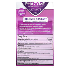 Phazyme, Ultimate, Anti-Gas Simethicone, 500 mg, 20 Fast Gels