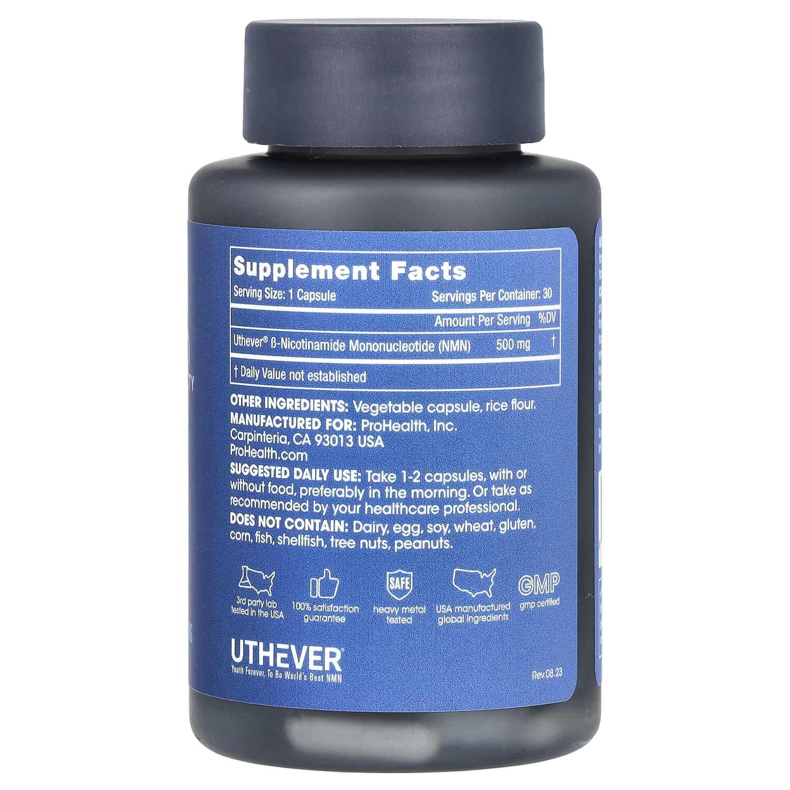 ProHealth Longevity, NMN Pro 500, 500mg, 캡슐 30정