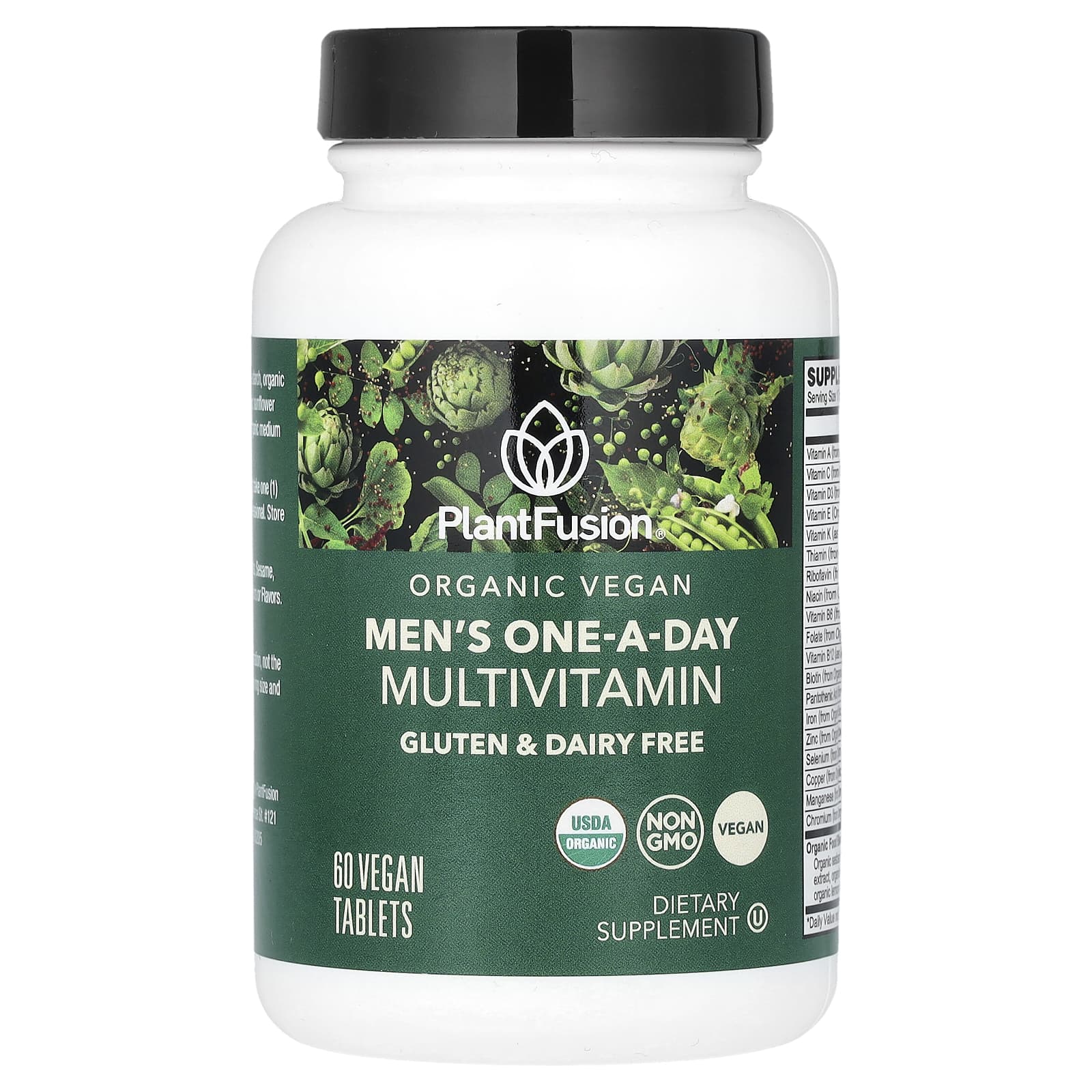 PlantFusion, Organic Vegan Men's One-a-Day Multivitamin, 60 Vegan Tablets