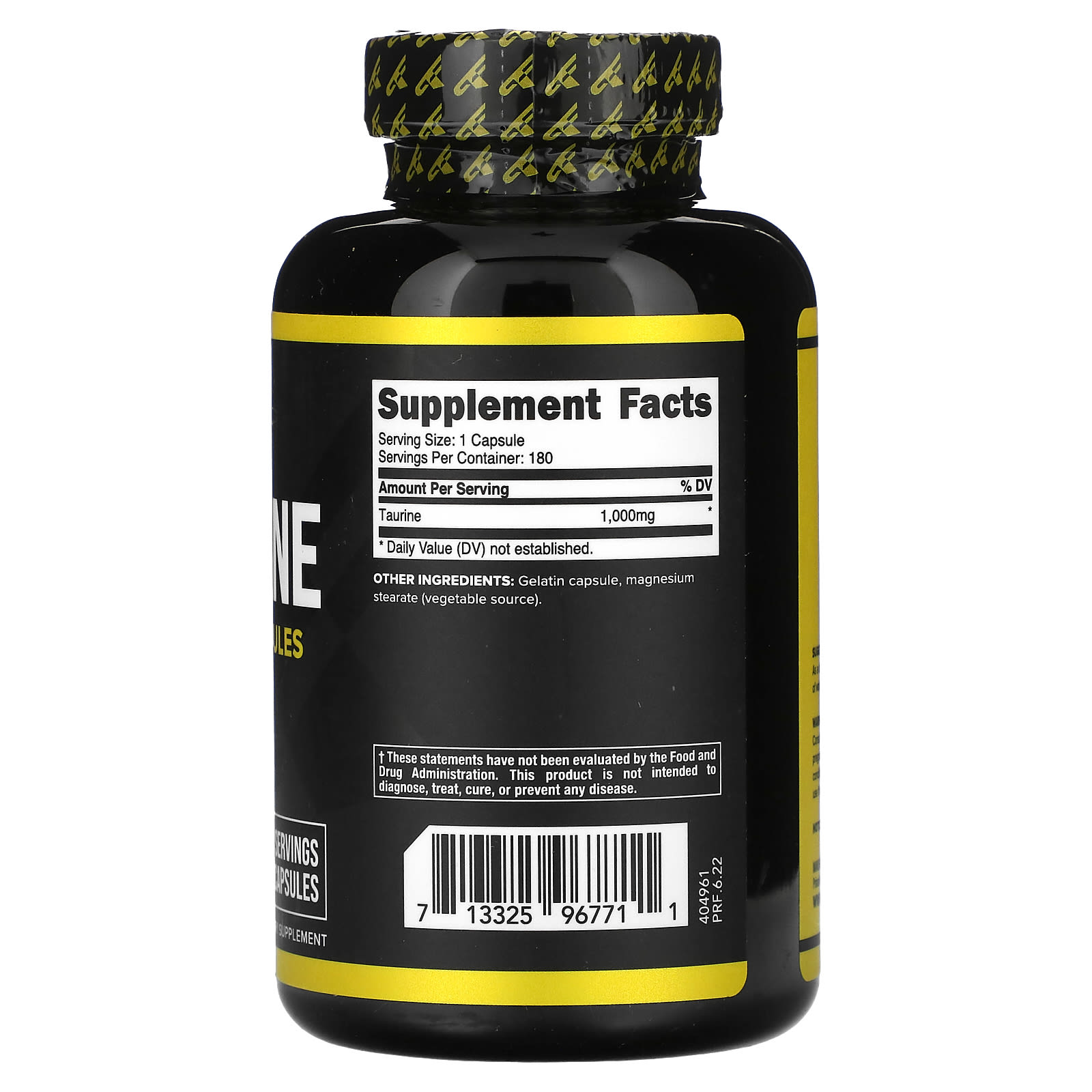 Primaforce, Taurine, 1,000 mg, 180 Capsules