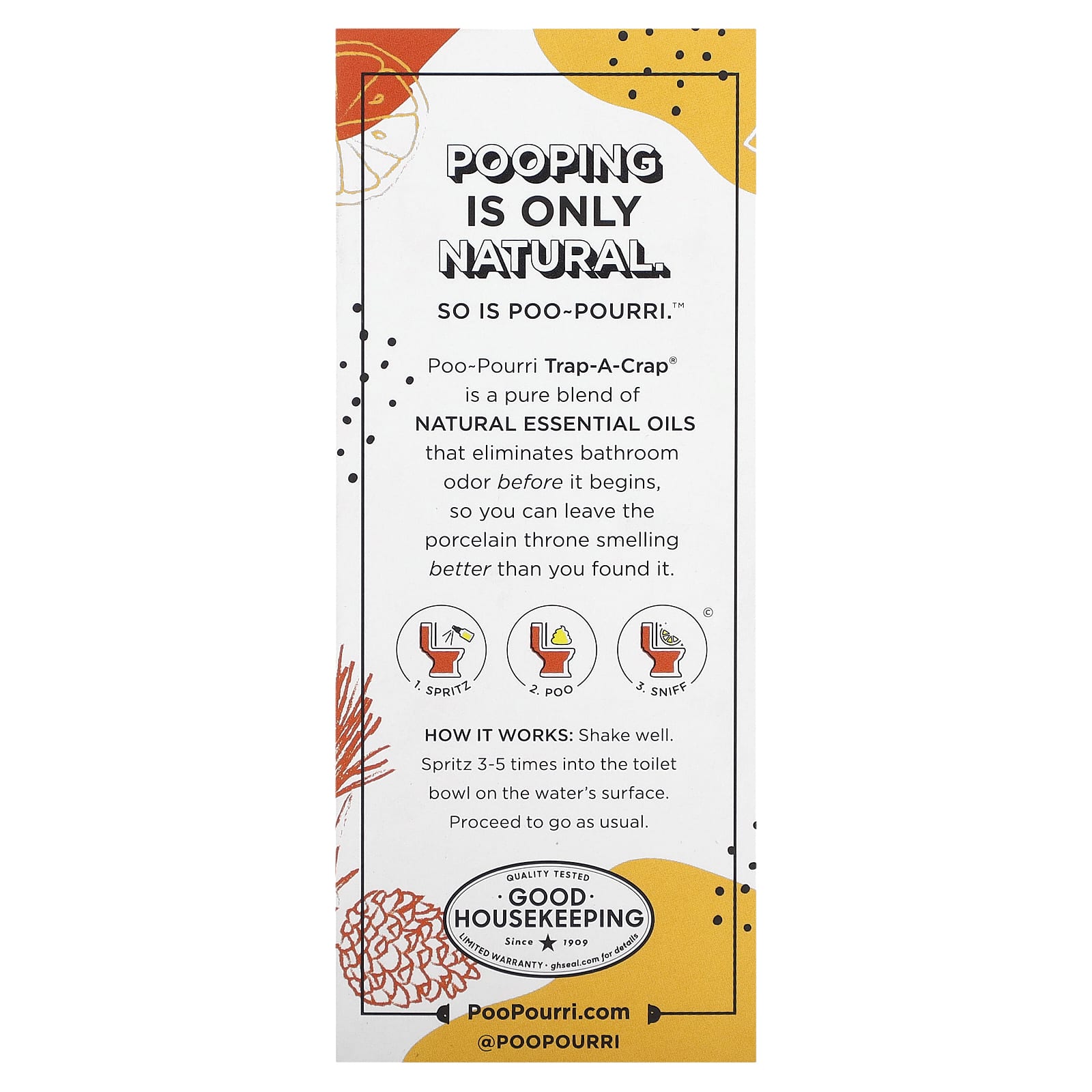 Poo-Pourri, Before-You-Go® Toilet Sprays, Trap-A-Crap, Cedarwood and ...