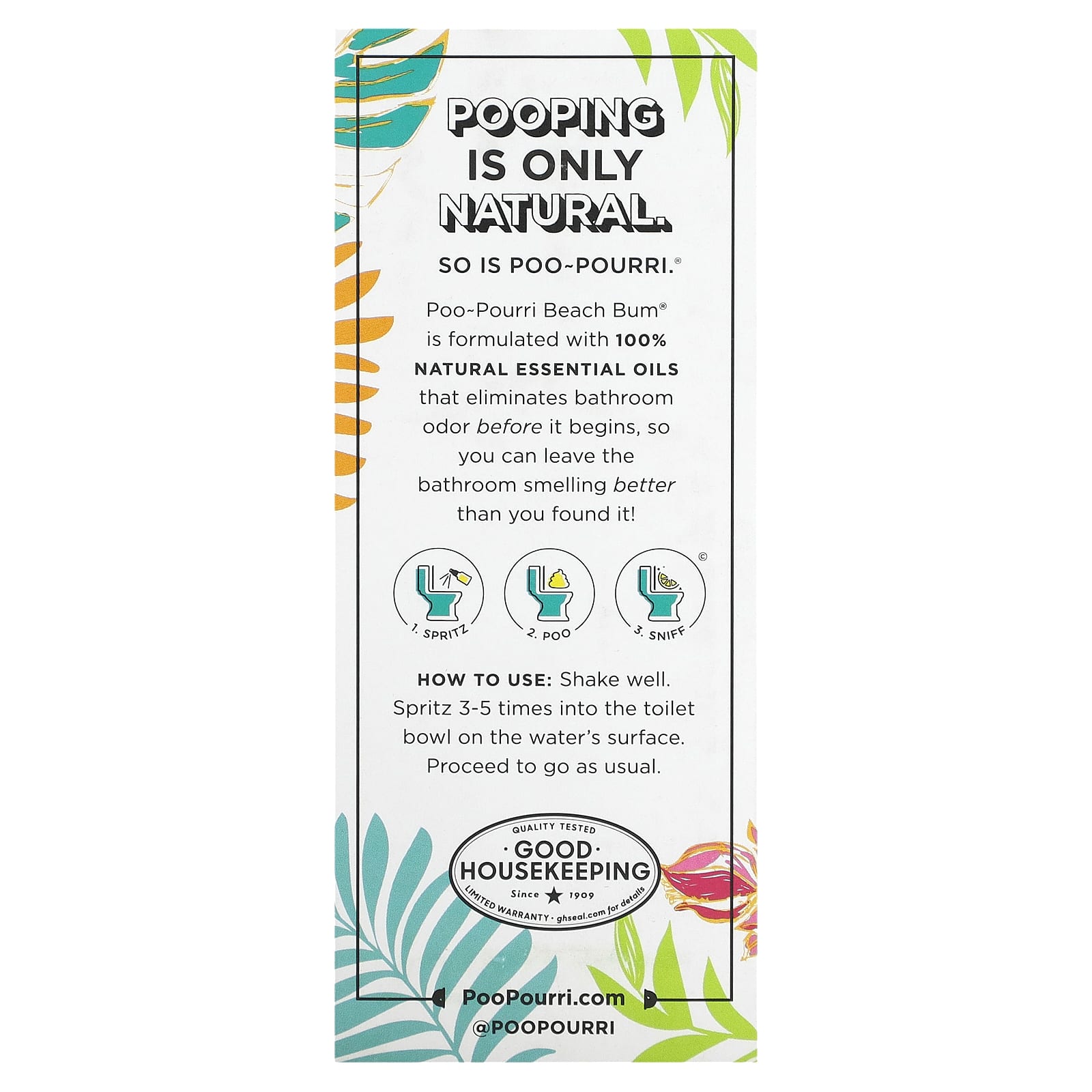 Poo-Pourri, Spray pour toilettes Before-You-Go, Beach Bum, 59 ml