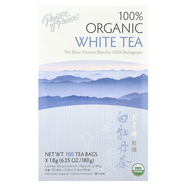 Prince of Peace, 100% Organic White Tea, 100 Tea Bags, 6.35 oz (180 g)