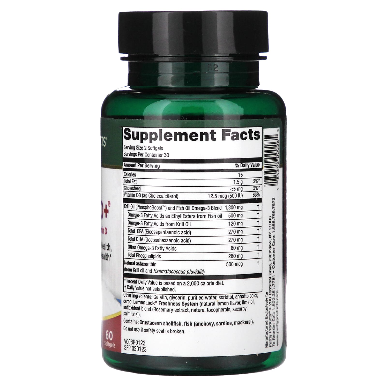 Purity Products, Krill Omega 50+, 60 Softgels