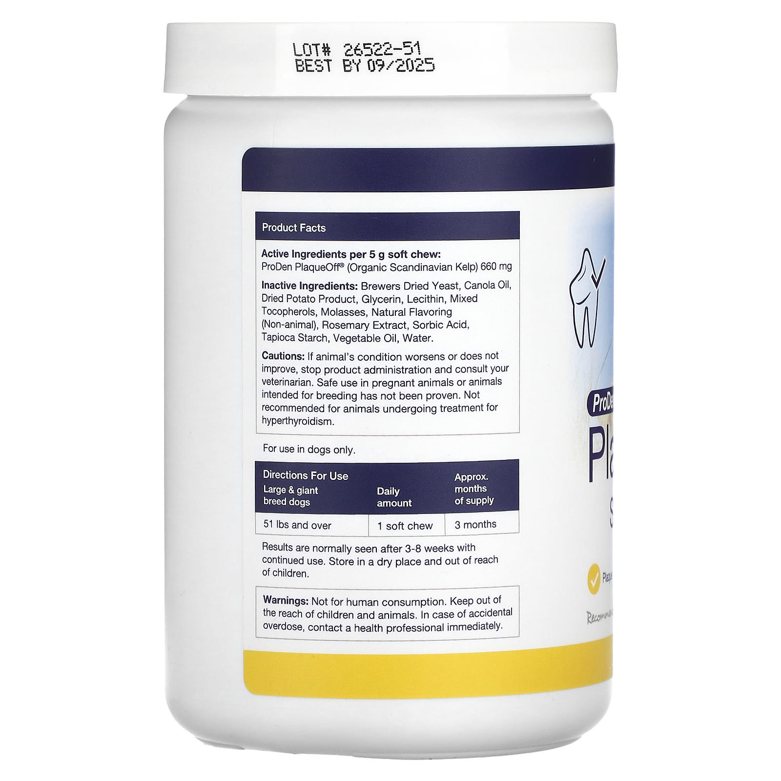 ProDen, PlaqueOff Soft Chews, For Large & Giant Breed Dogs, 90 Soft ...