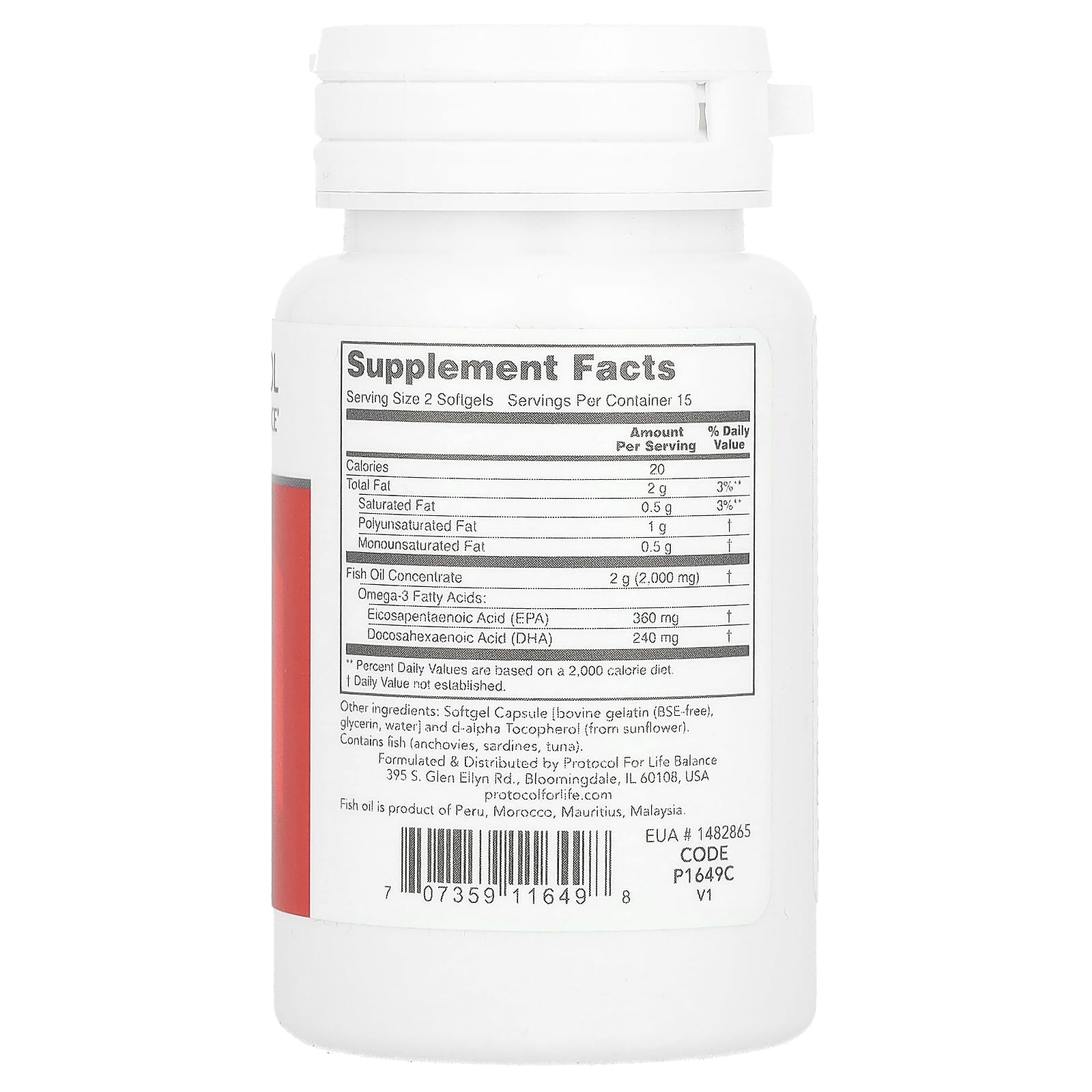 Protocol for Life Balance, Omega-3, 1,000 mg, 30 Softgels