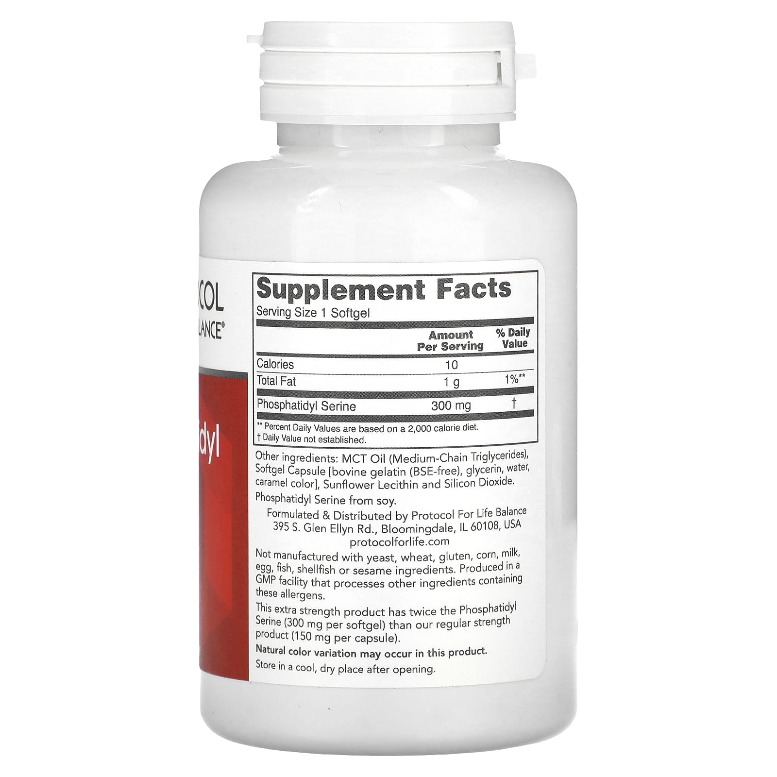 Protocol for Life Balance, 超強磷脂醯絲氨酸，300 毫克，50 粒軟膠囊