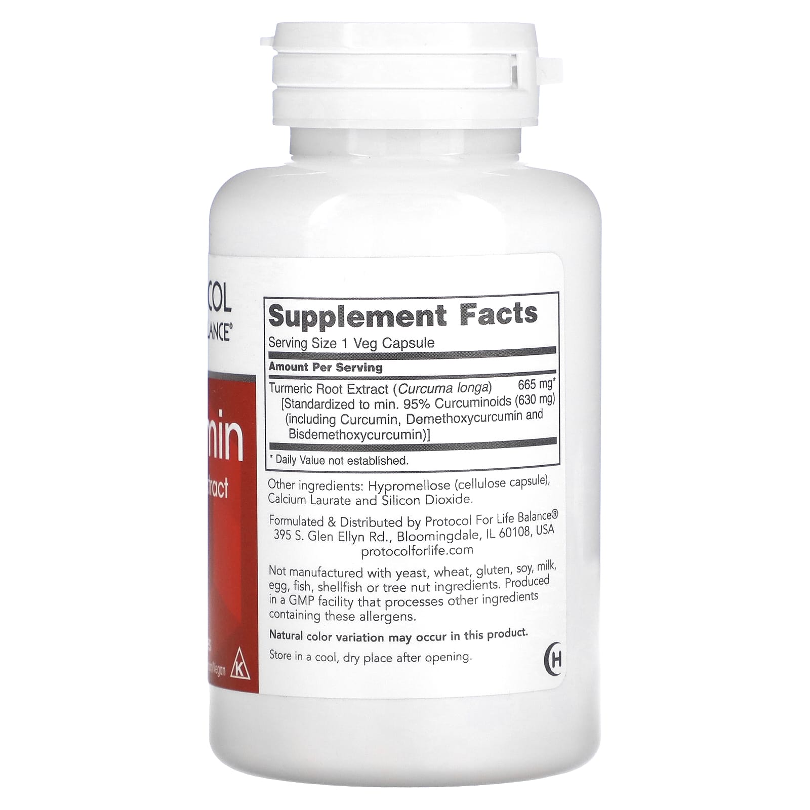 Protocol for Life Balance, Curcumin, Turmeric Root Extract, 665 mg, 60 ...