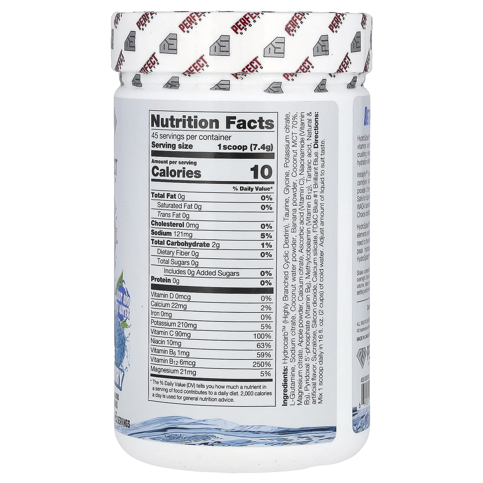 PERFECT Sports, Hydro Splash, Dual Hydration, Blue Raspberry, 11.7 oz ...