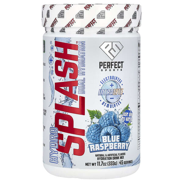 PERFECT Sports, Hydro Splash, Dual Hydration, Blue Raspberry, 11.7 oz ...