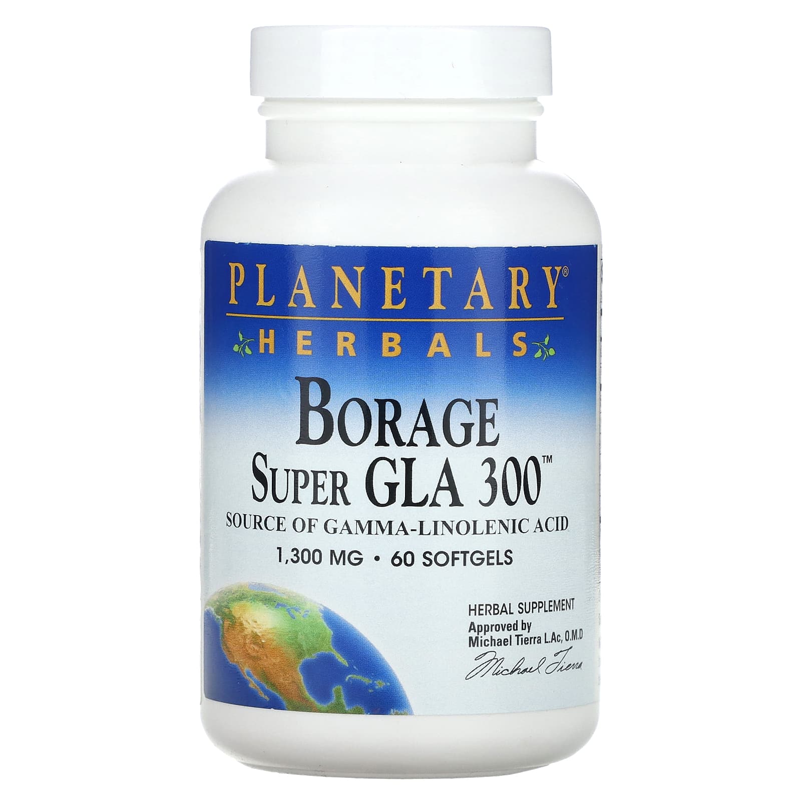 Planetary Herbals, 보라지 슈퍼 GLA 300, 1,300 mg, 60 소프트겔