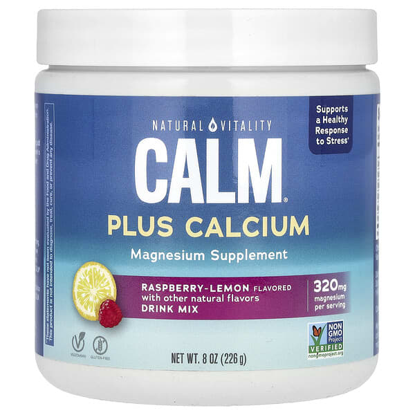 Natural Vitality, CALM, Plus Calcium, Raspberry-Lemon, 8 oz (226 g)
