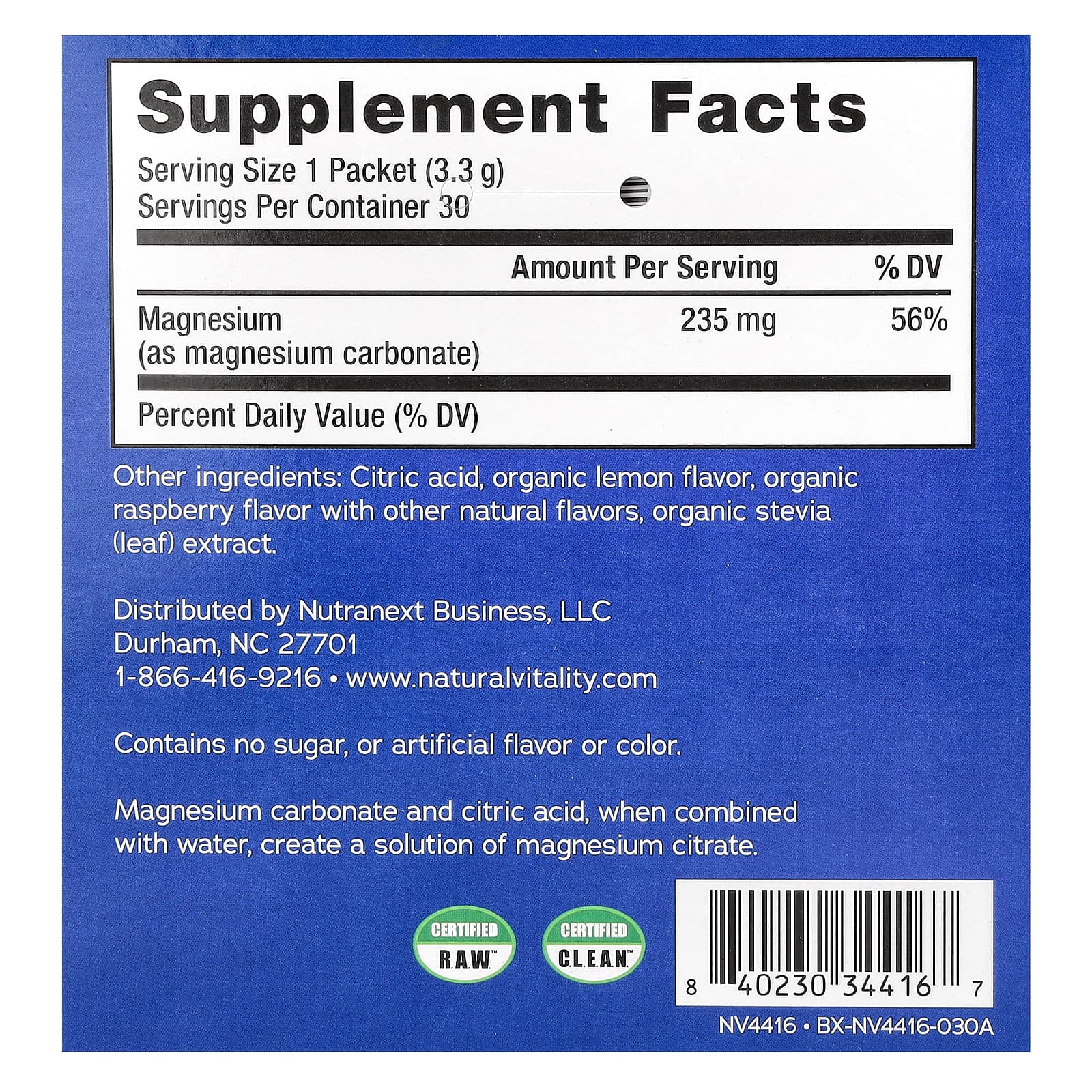 Natural Vitality, Calm, Magnesium Supplement Drink Mix, Raspberry-Lemon ...