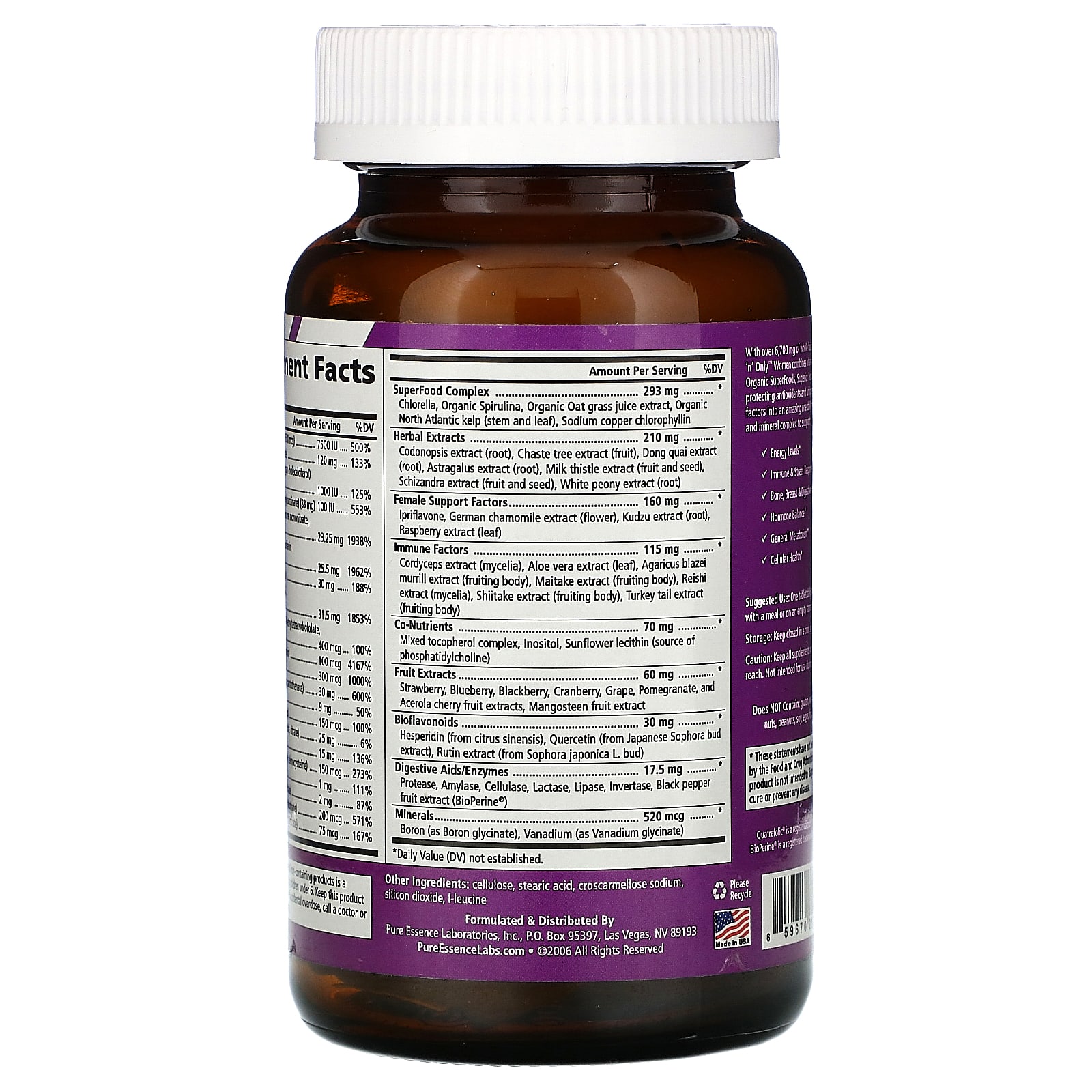 Pure Essence, One 'n' Only Women, 90 Tablets