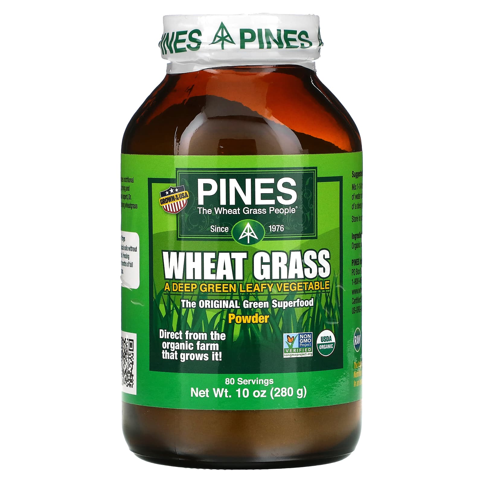 Pines International, Wheat Grass Powder, 10 oz (280 g)