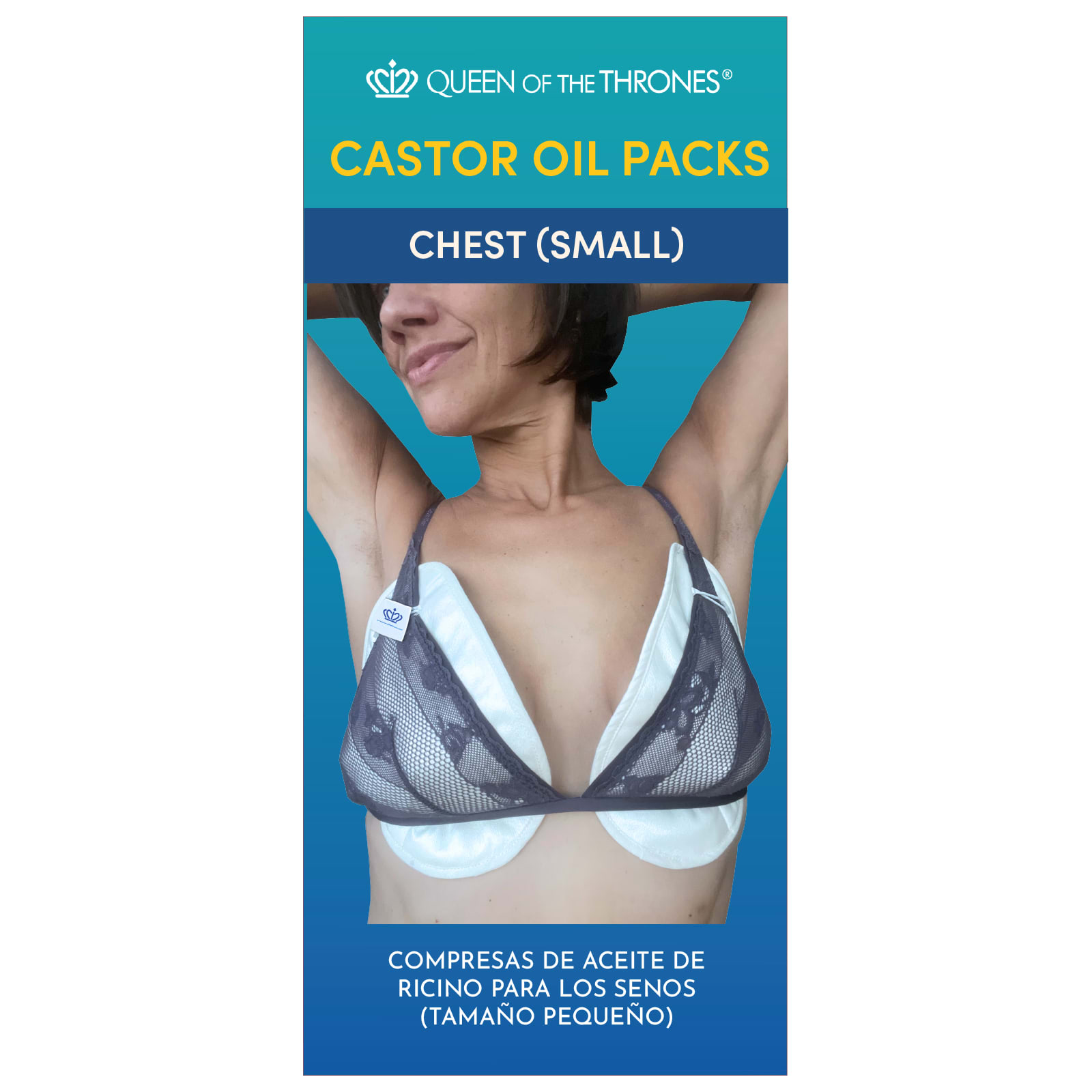 Queen of the Thrones, Castor Oil Pack, Small Breasts, 2 Count