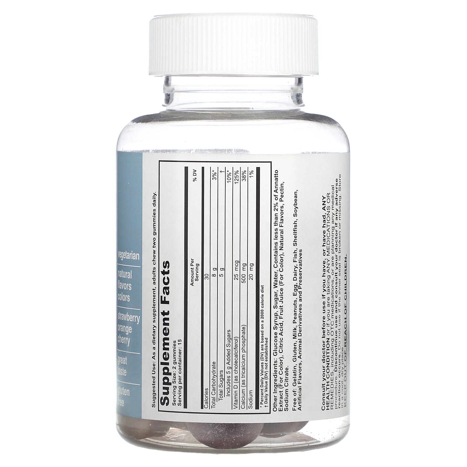 T-RQ, Adult Gummy, Calcium + Vitamin D, Strawberry, Orange, Cherry, 30 ...
