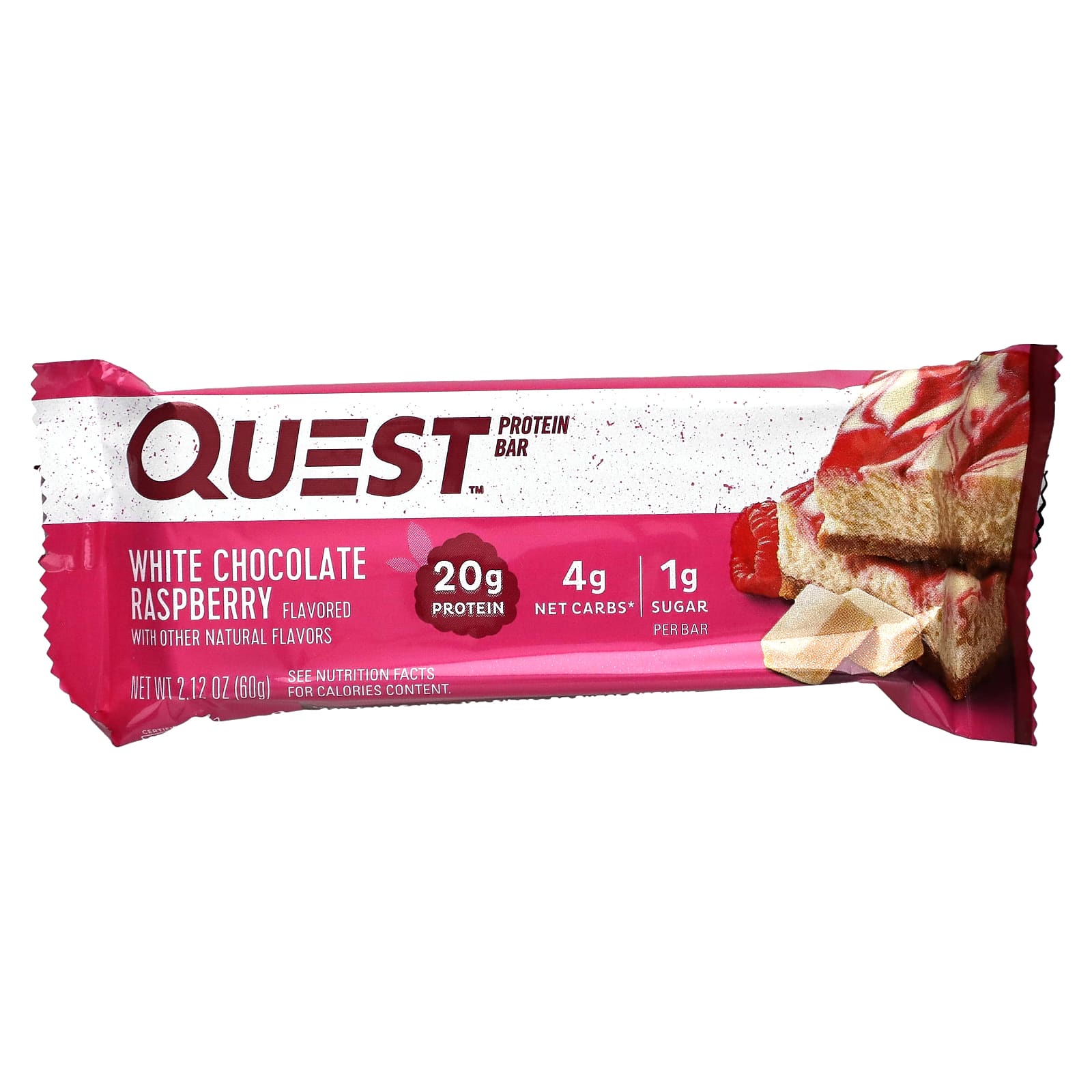 Quest Nutrition, Protein Bar, White Chocolate Raspberry, 12 Bars, 2.12 ...
