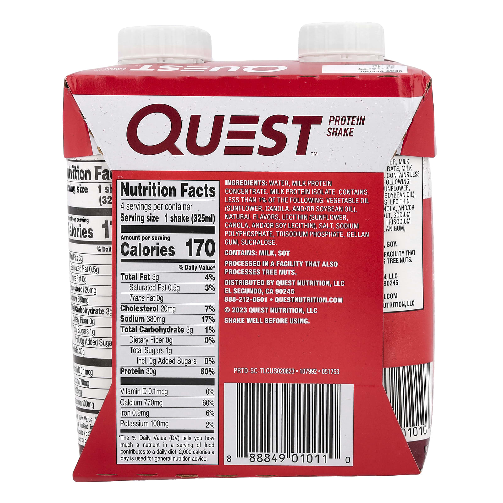 Quest Nutrition, Protein Shake, Salted Caramel, 4 Shakes, 11 fl oz (325 ...