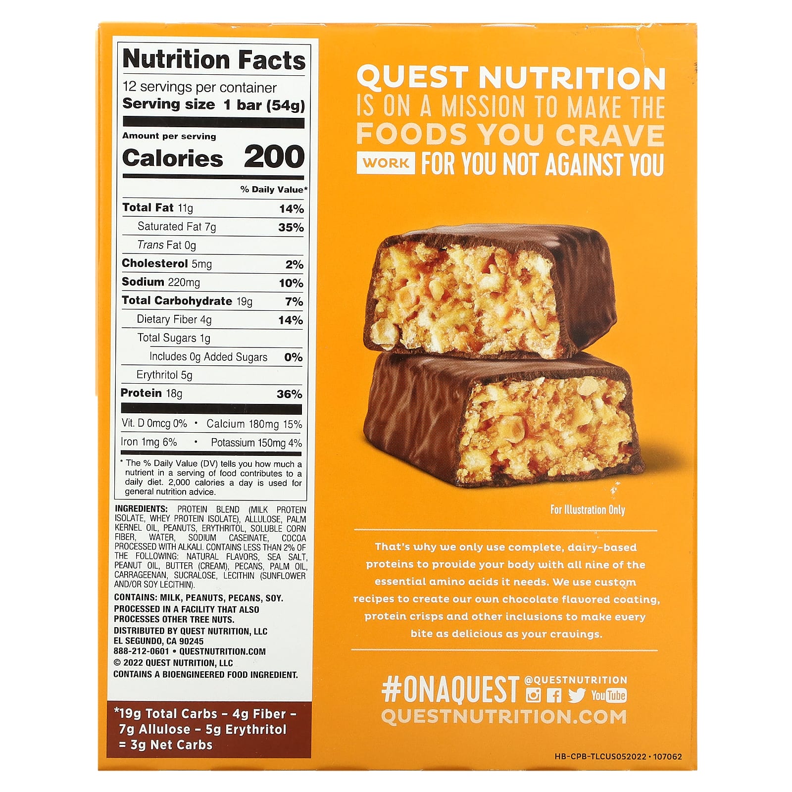 Quest Nutrition, Hero Protein Bar, Crispy Chocolate Peanut Butter, 12 ...