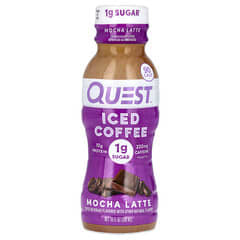 Quest Nutrition, Iced Coffee, Mocha Latte, 4 Bottles, 10 fl oz (296 ml ...