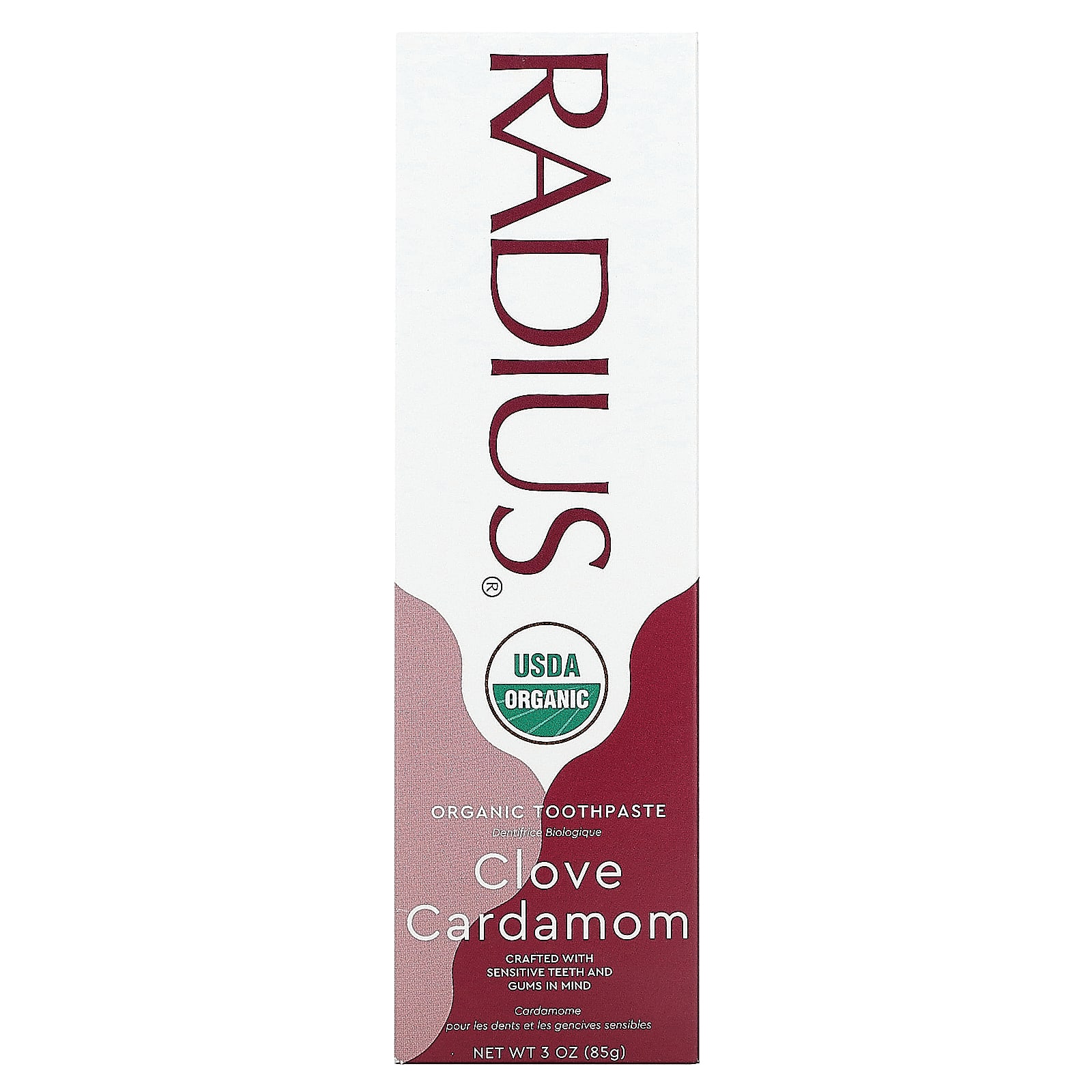 RADIUS, Organic Toothpaste, Clove Cardamom, 3 oz (85 g)