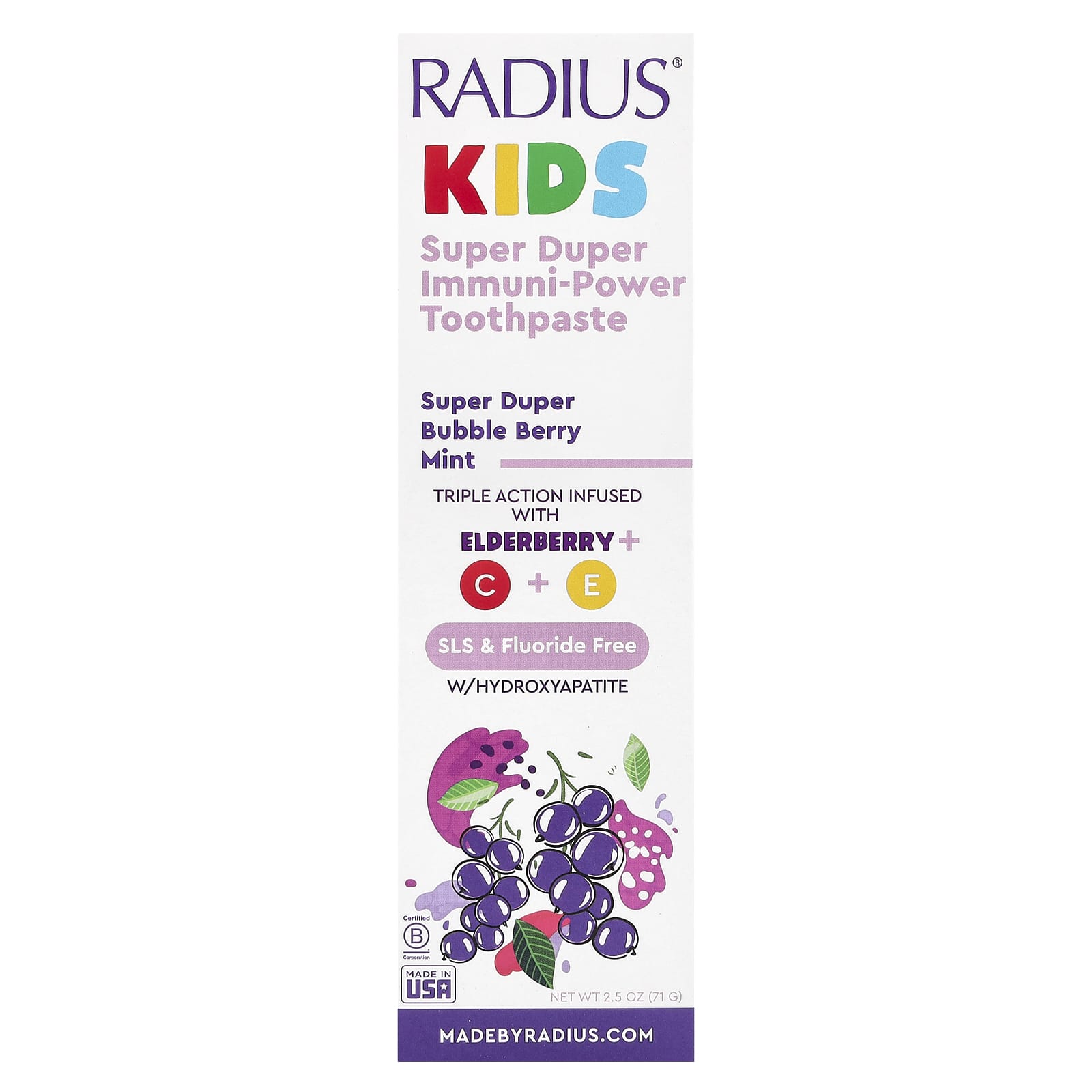 RADIUS, Super Duper Immuni-Power Toothpaste, Super Duper Bubble Berry ...
