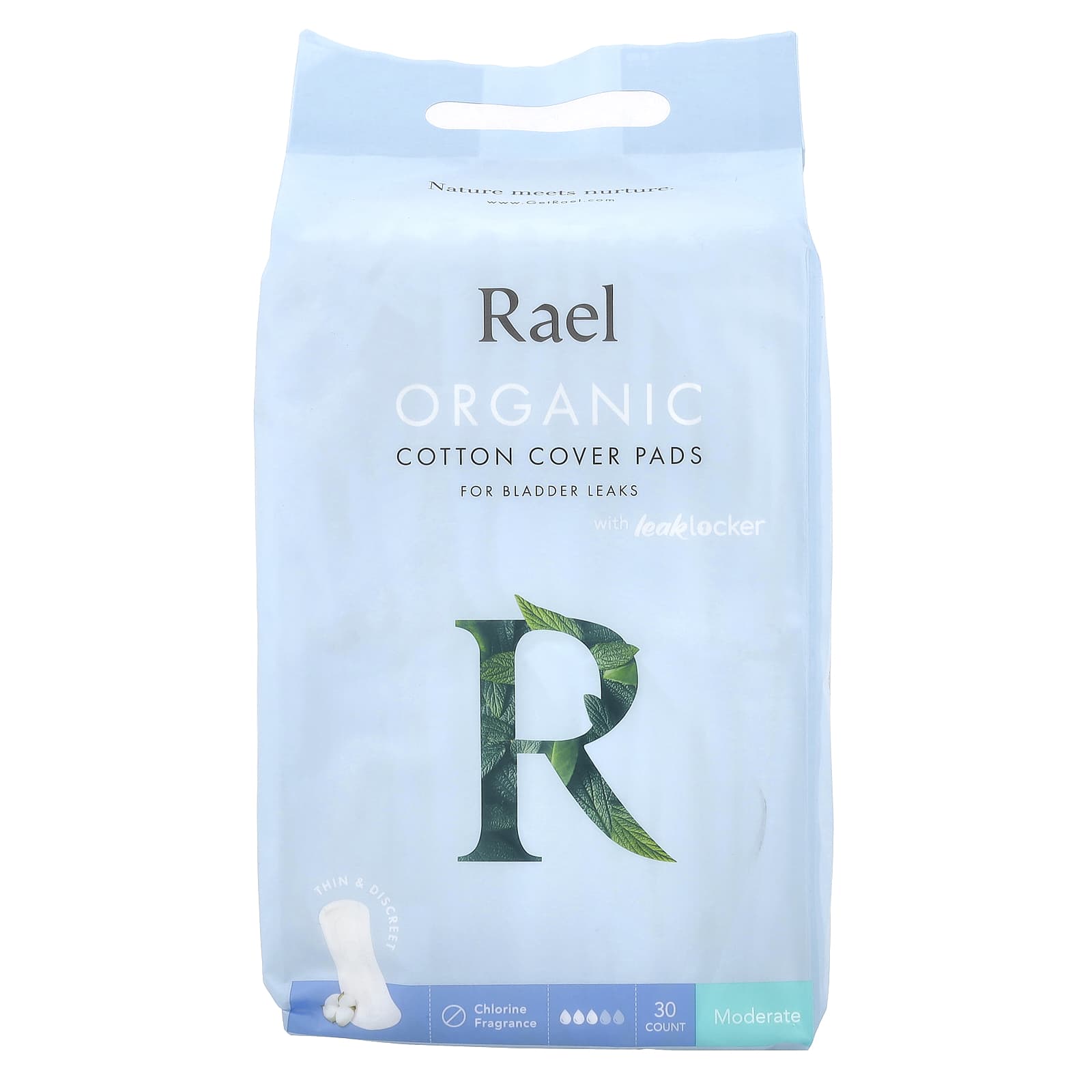 Rael, Organic Cotton Cover Pads, For Bladder Leaks, Chlorine Fragrance ...