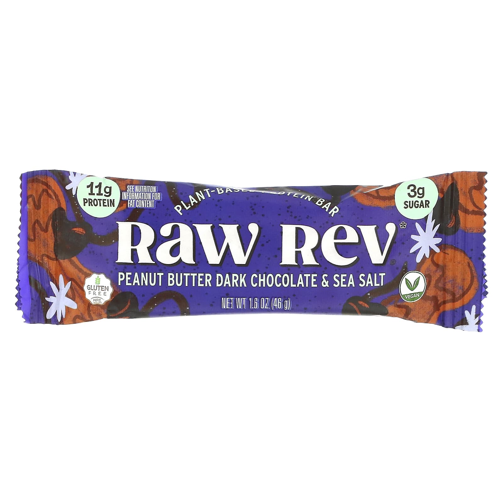 Raw Rev, Raw Rev, Plant-Based Protein Bar, Peanut Butter Dark Chocolate ...