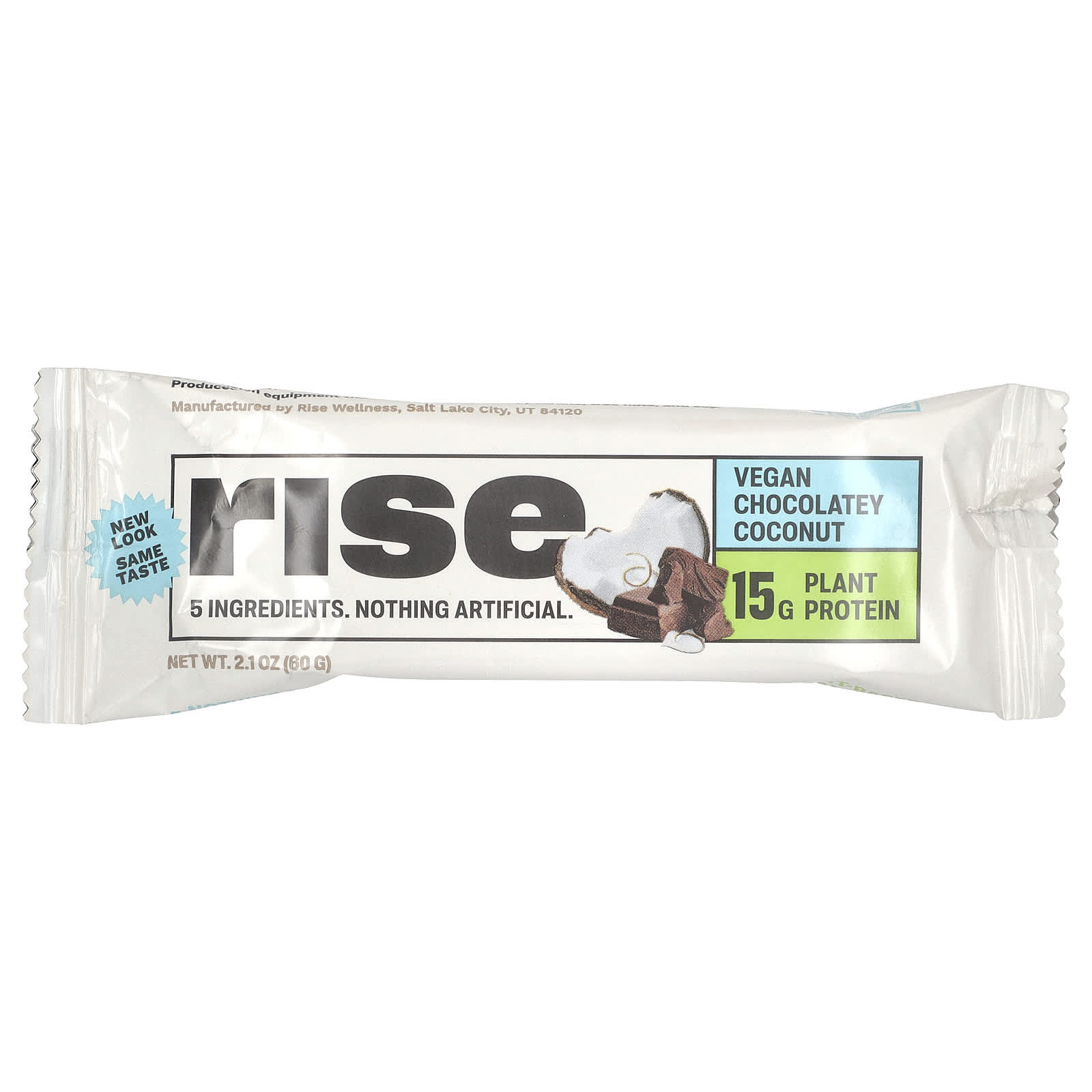 Rise Bar, Protein Bar, Vegan Chocolatey Coconut, 12 Bars, 2.1 oz (60 g ...