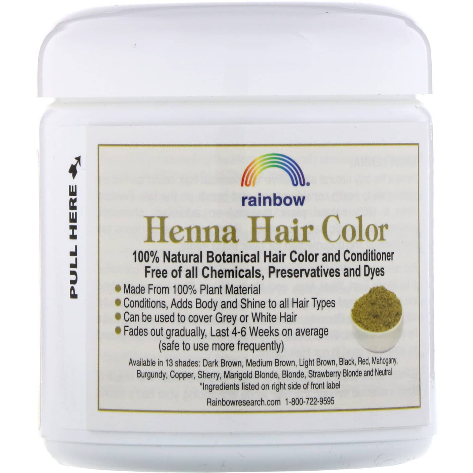 Rainbow Research, Henna, Hair Color and Conditioner, Burgundy (Dark ...