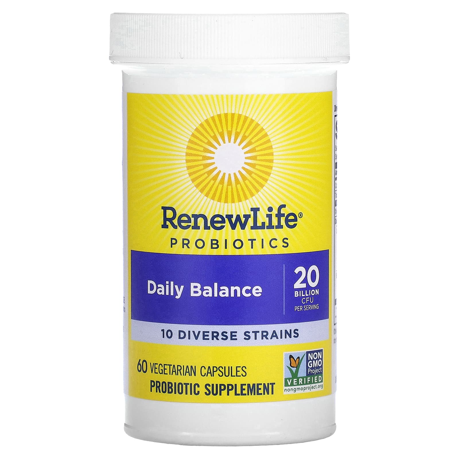 Renew Life, Probióticos, Balance diario`` 60 cápsulas vegetales