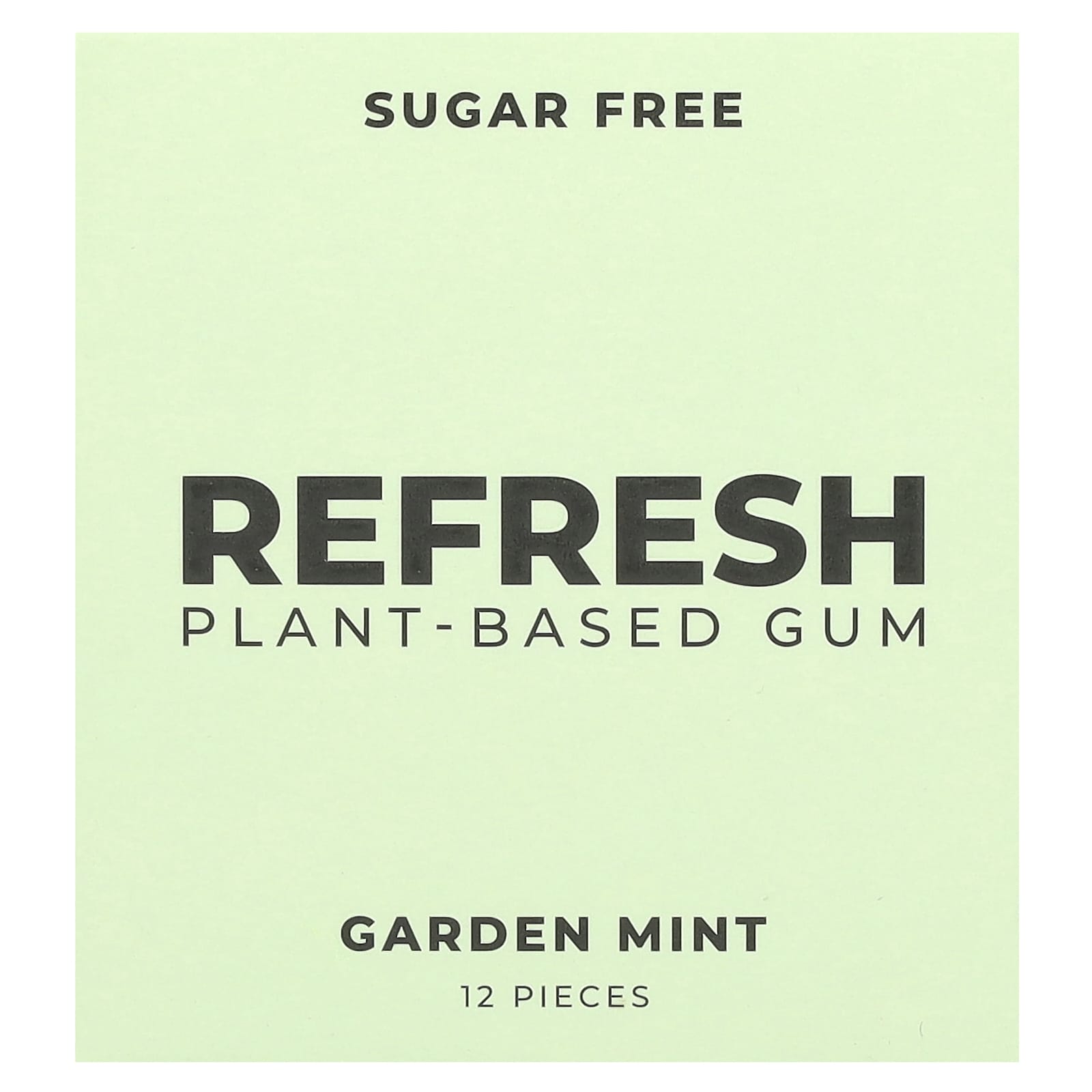 Refresh Gum, Plant-Based Gum, Garden Mint, 12 Pieces