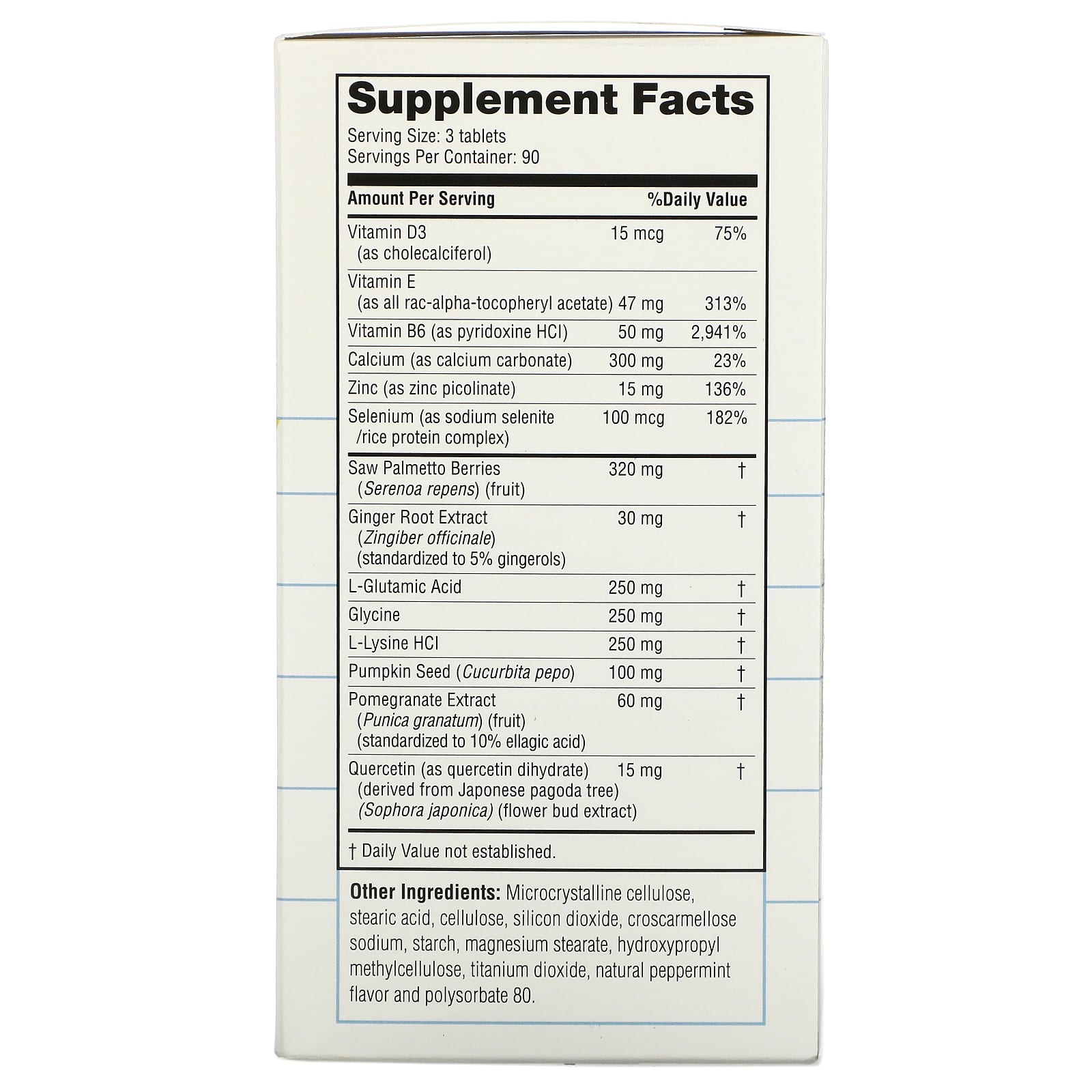 Real Health, The Prostate Formula with Saw Palmetto, 270 Tablets