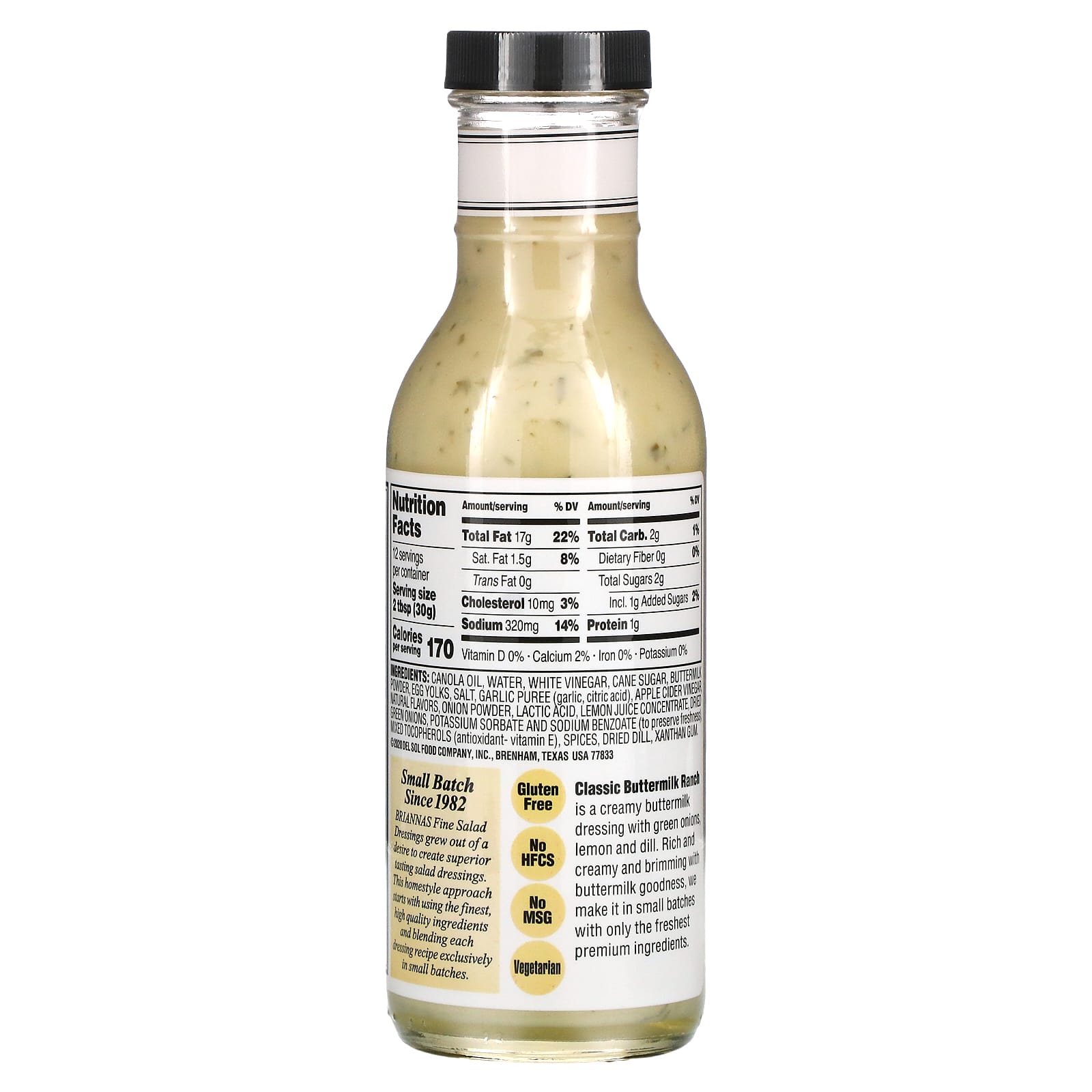 Briannas, Home Style, Classic Buttermilk Ranch Dressing, 12 fl oz (355 ml)