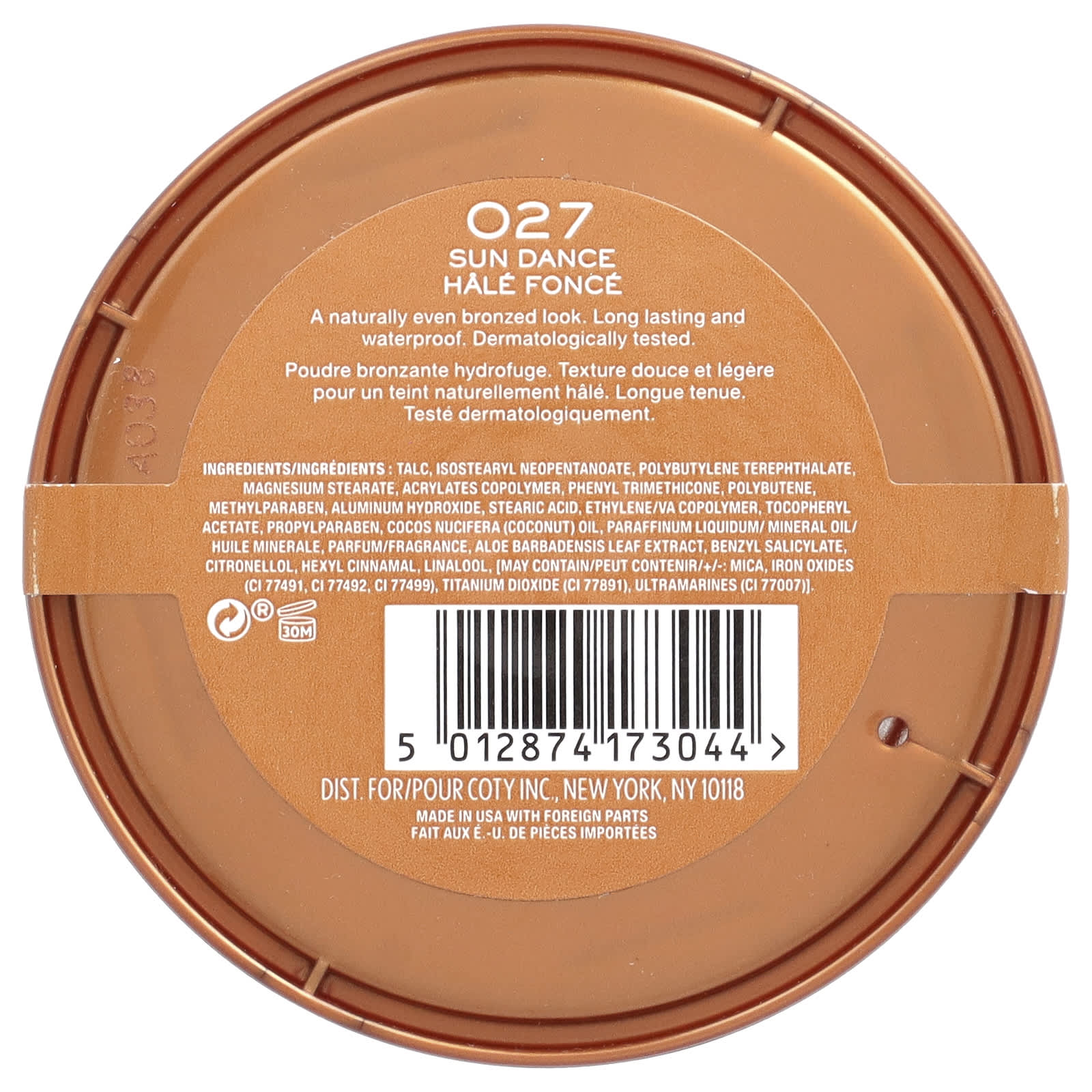 Rimmel London, Natural Bronzer, Waterproof Bronzing Powder, 027 Sun ...