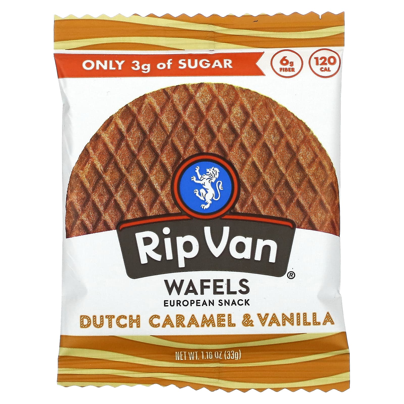 Rip Van Wafels, Dutch Caramel & Vanilla, 4 Pack, 1.16 oz (33 g) Each