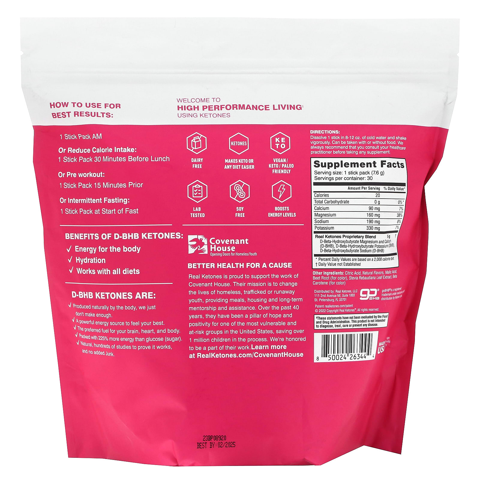 Real Ketones, Shift, Raspberry Lemonade, 30 Drink Mix Packets, 0.27 oz ...