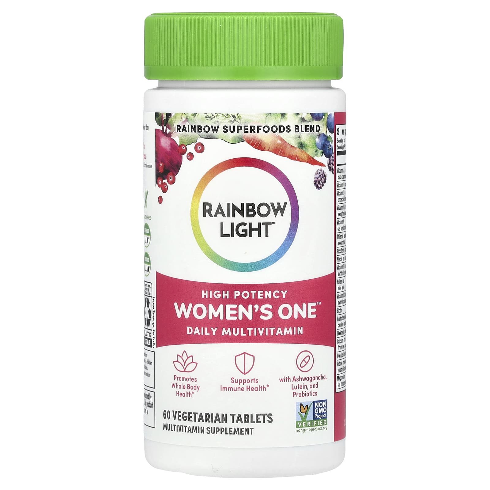 Rainbow Light, Women's One Daily Multivitamin, High Potency, 60 ...