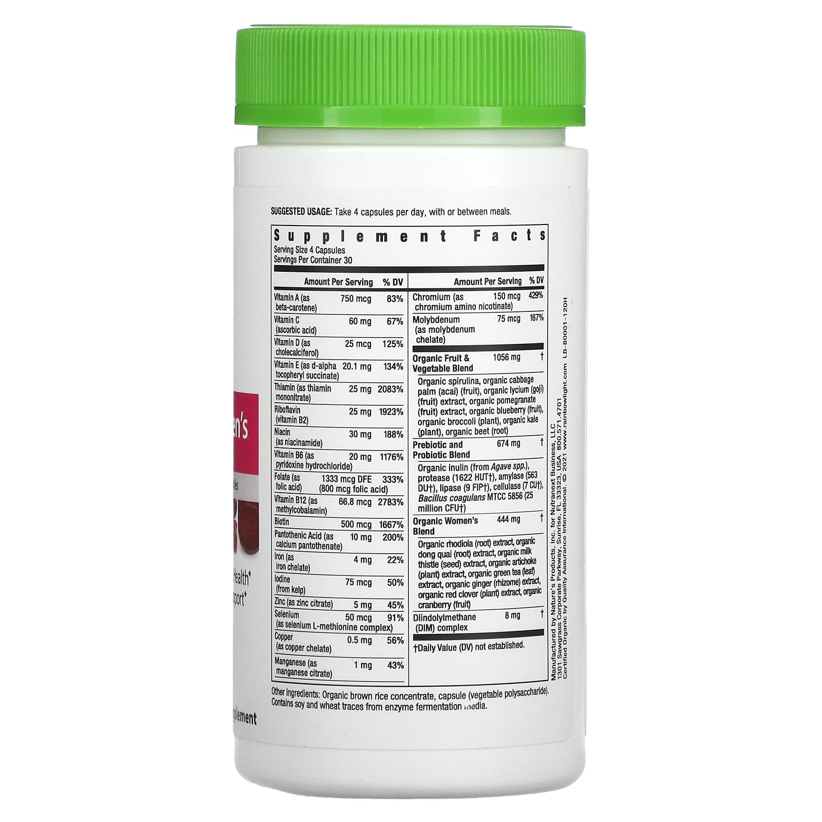 Rainbow Light, Certified Women's Multivitamin, 120 Capsules